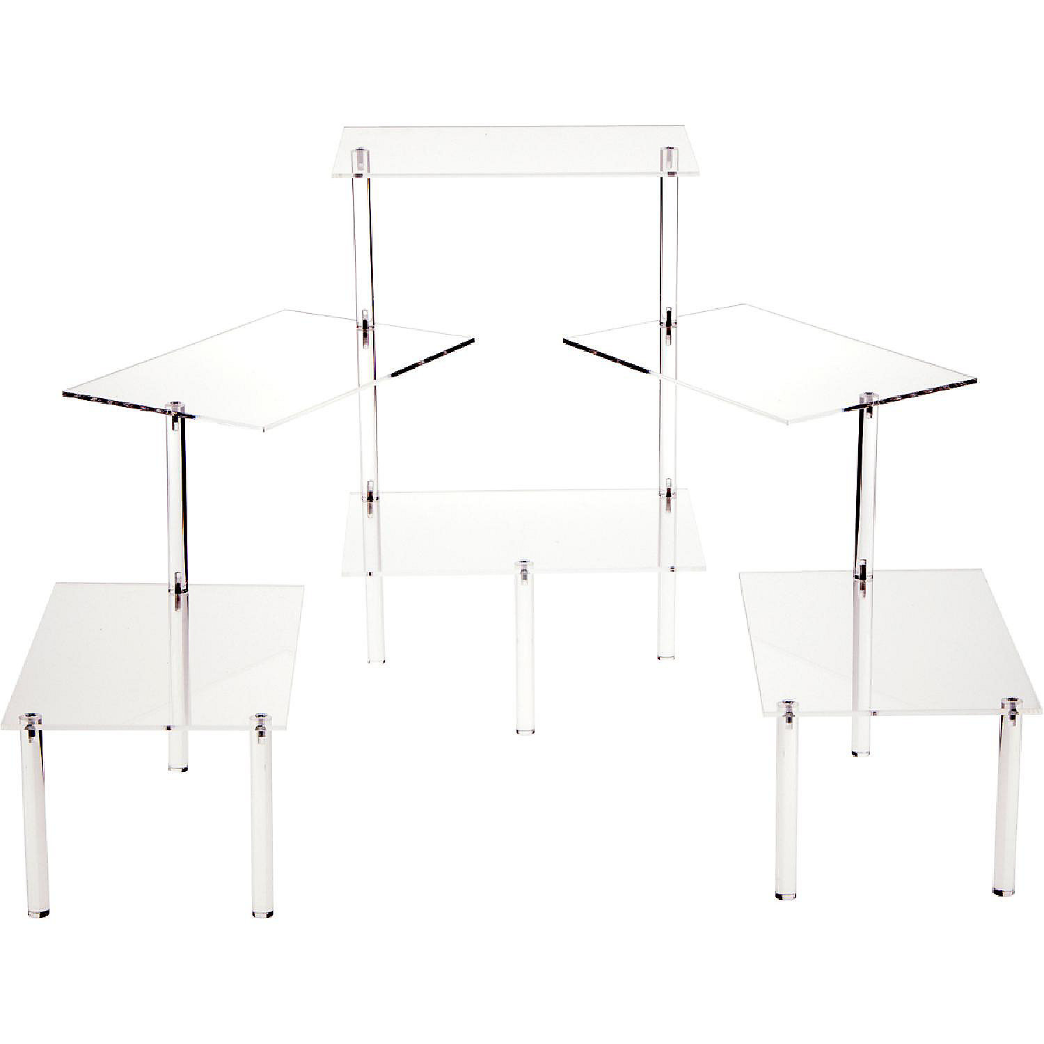 Plymor Clear Acrylic Rectangular 6-Platform Multi-Item Display Riser ...