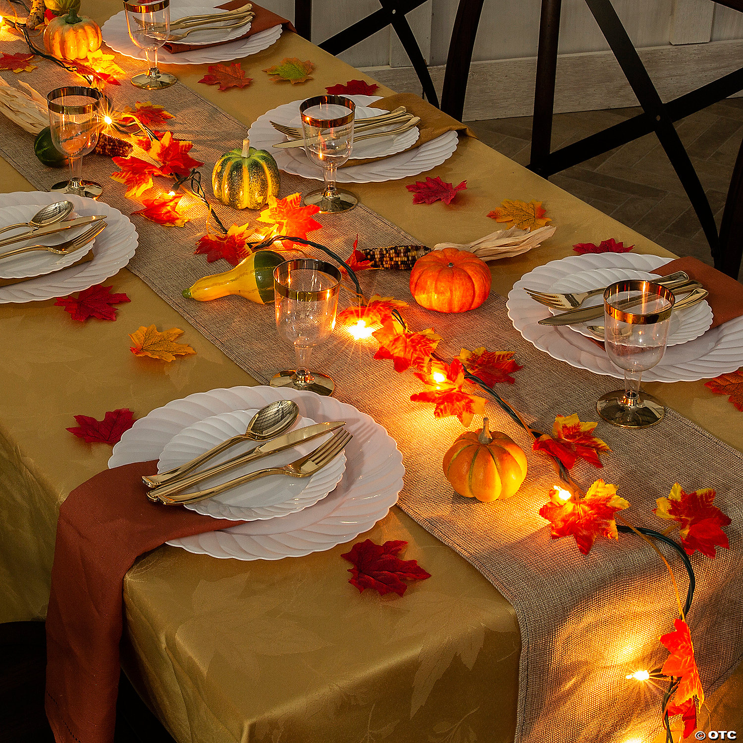 Polyester Fall Leaves Light Strings