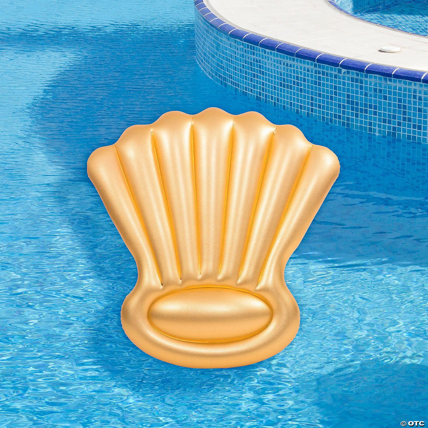 Pool Central Inflatable Gold Shell Shaped Swimming Pool Float 63-Inch ...