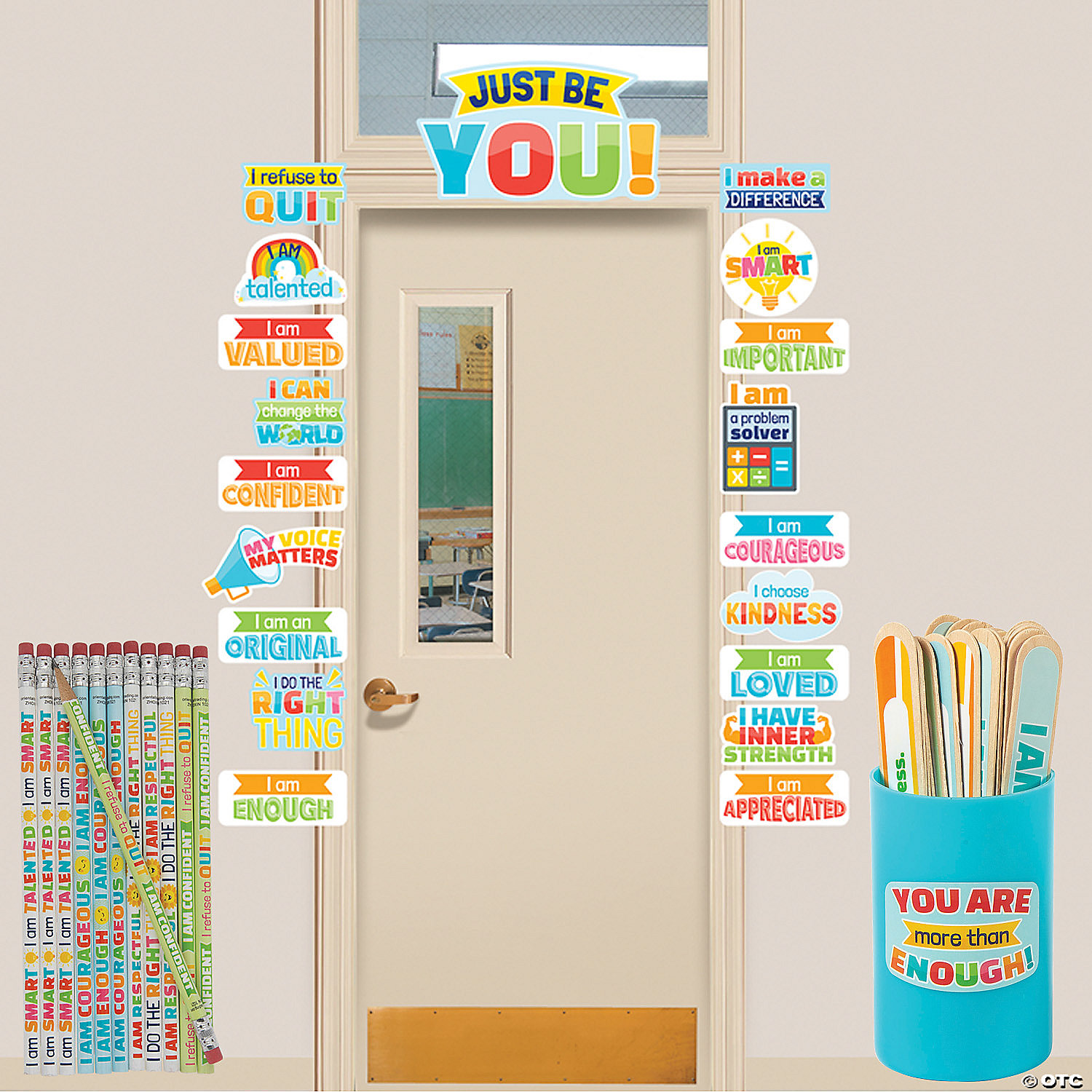 Positive Affirmation Classroom Decorations & Handout Kit - 72 Pc ...