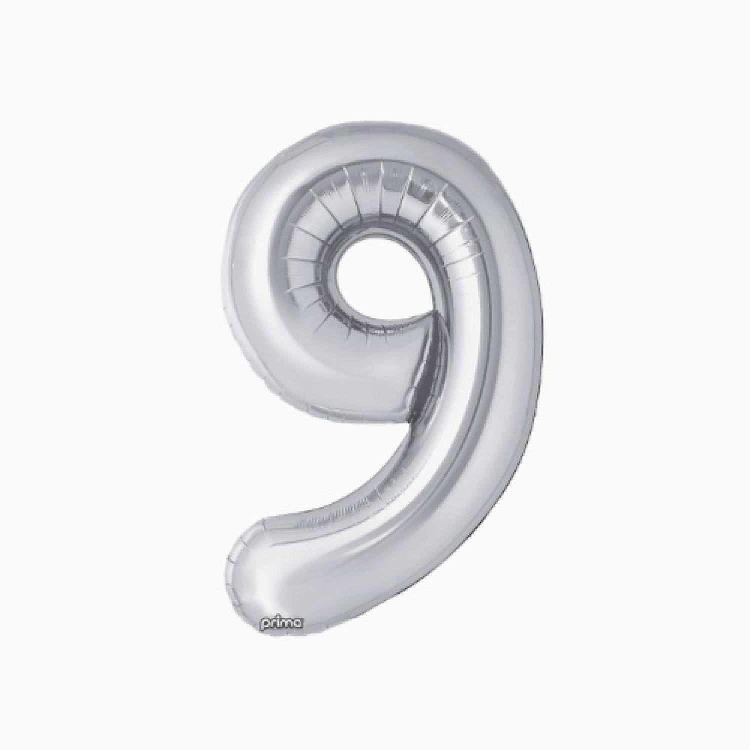 Prima - 16" - Silver - Foil Number Balloons | Oriental Trading