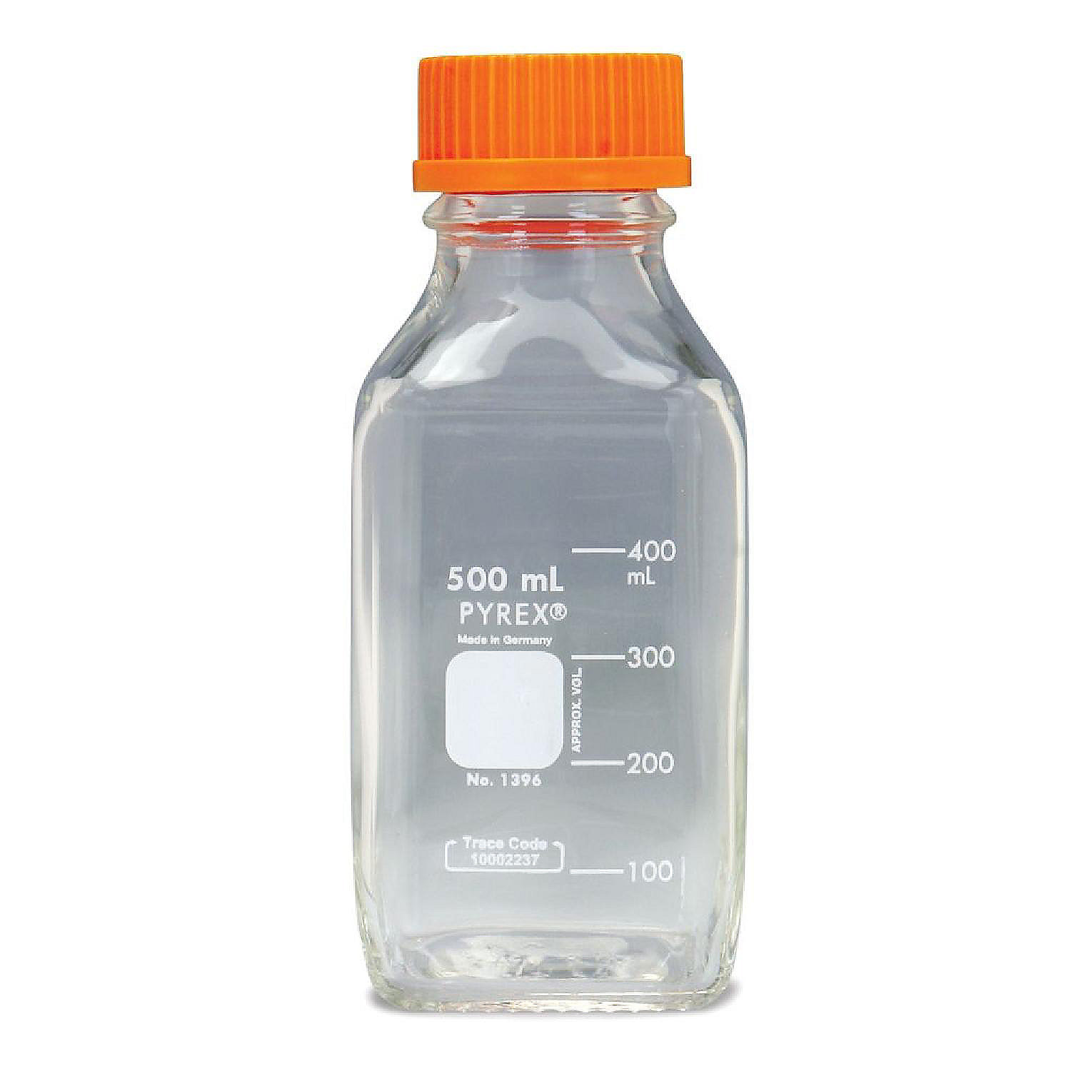 Pyrex Bottle, Square, Glass, 500 mL