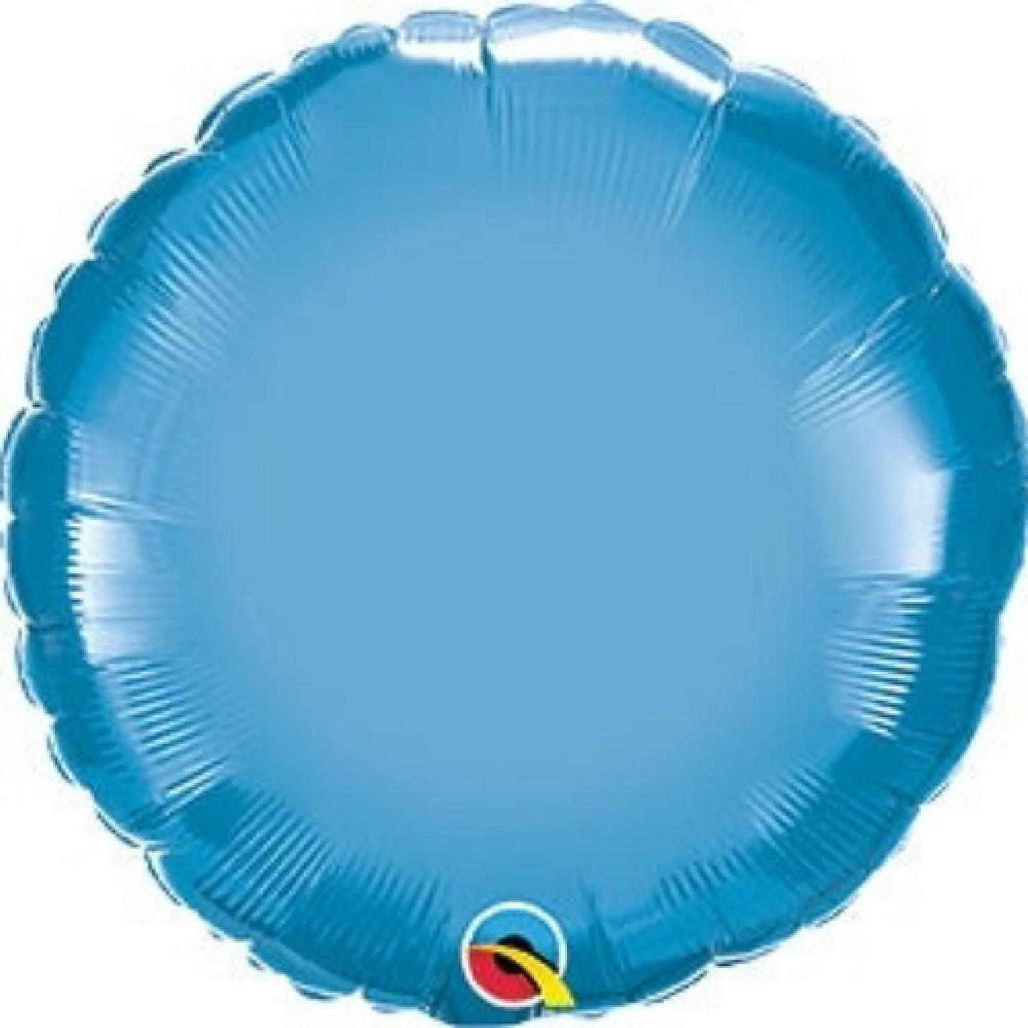 Qualatex - 18" - Chrome Blue Round Foil Balloons | Oriental Trading