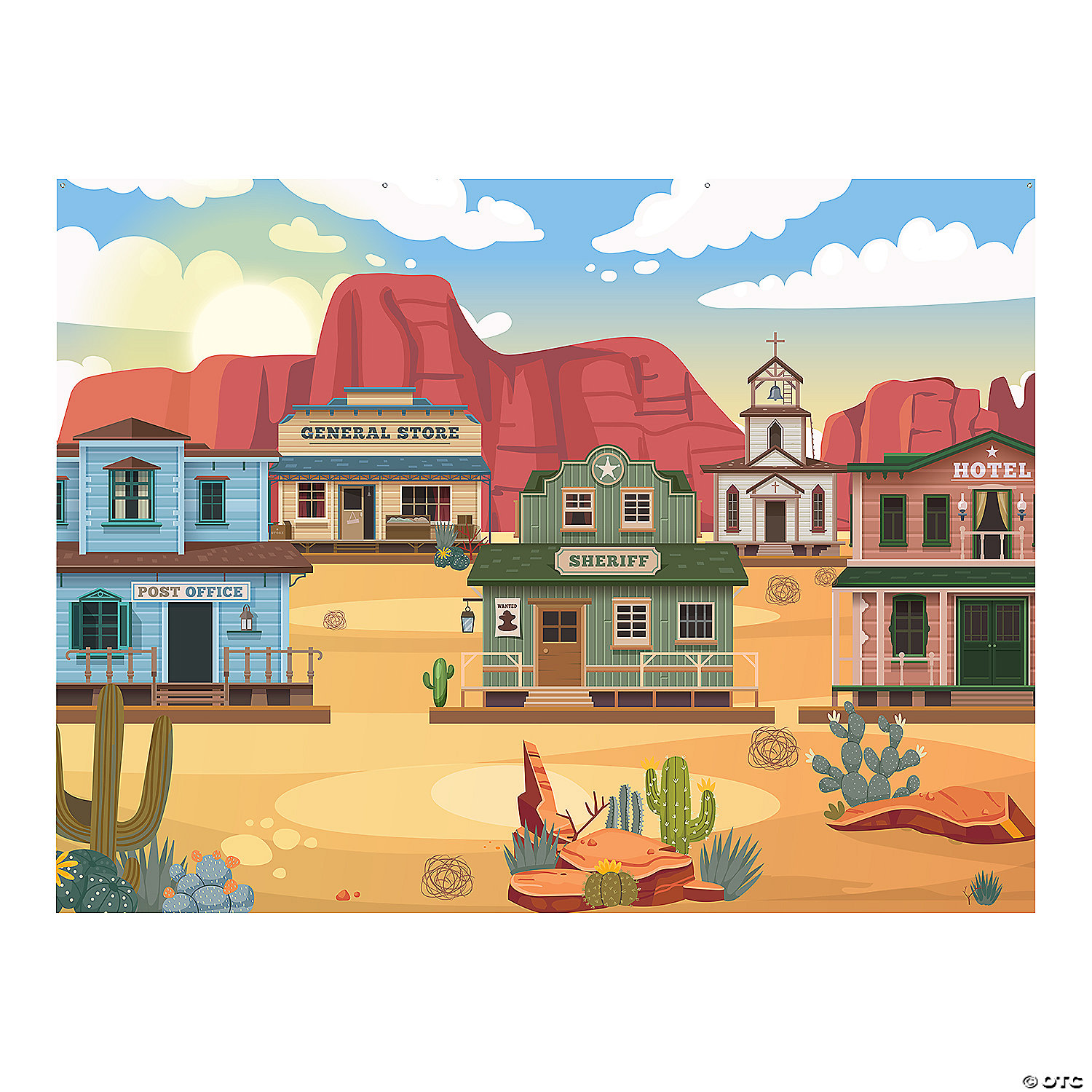Railroad VBS Western Town Polyester Backdrop