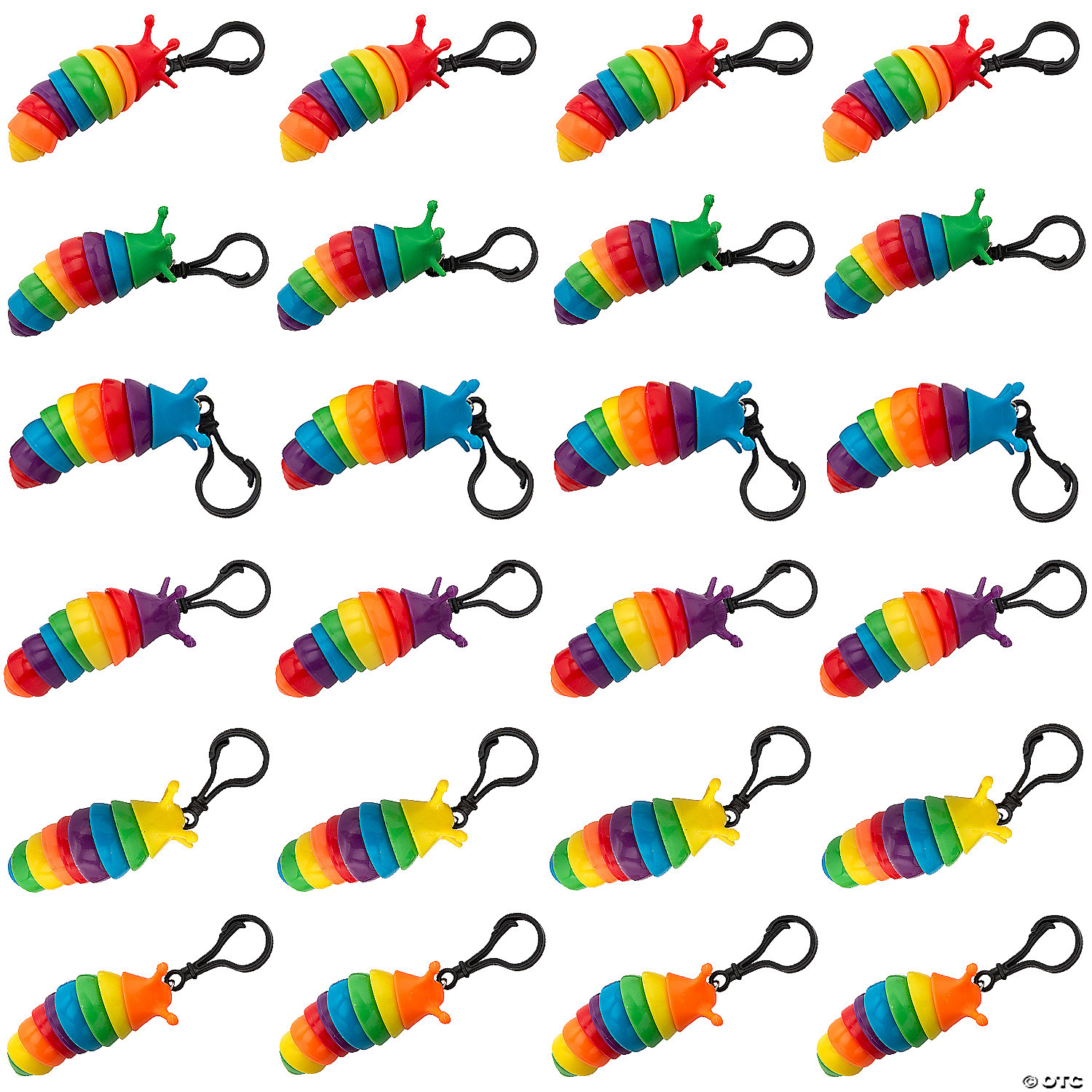 Rainbow Fidget Slug Backpack Clip Keychains | Fun Express