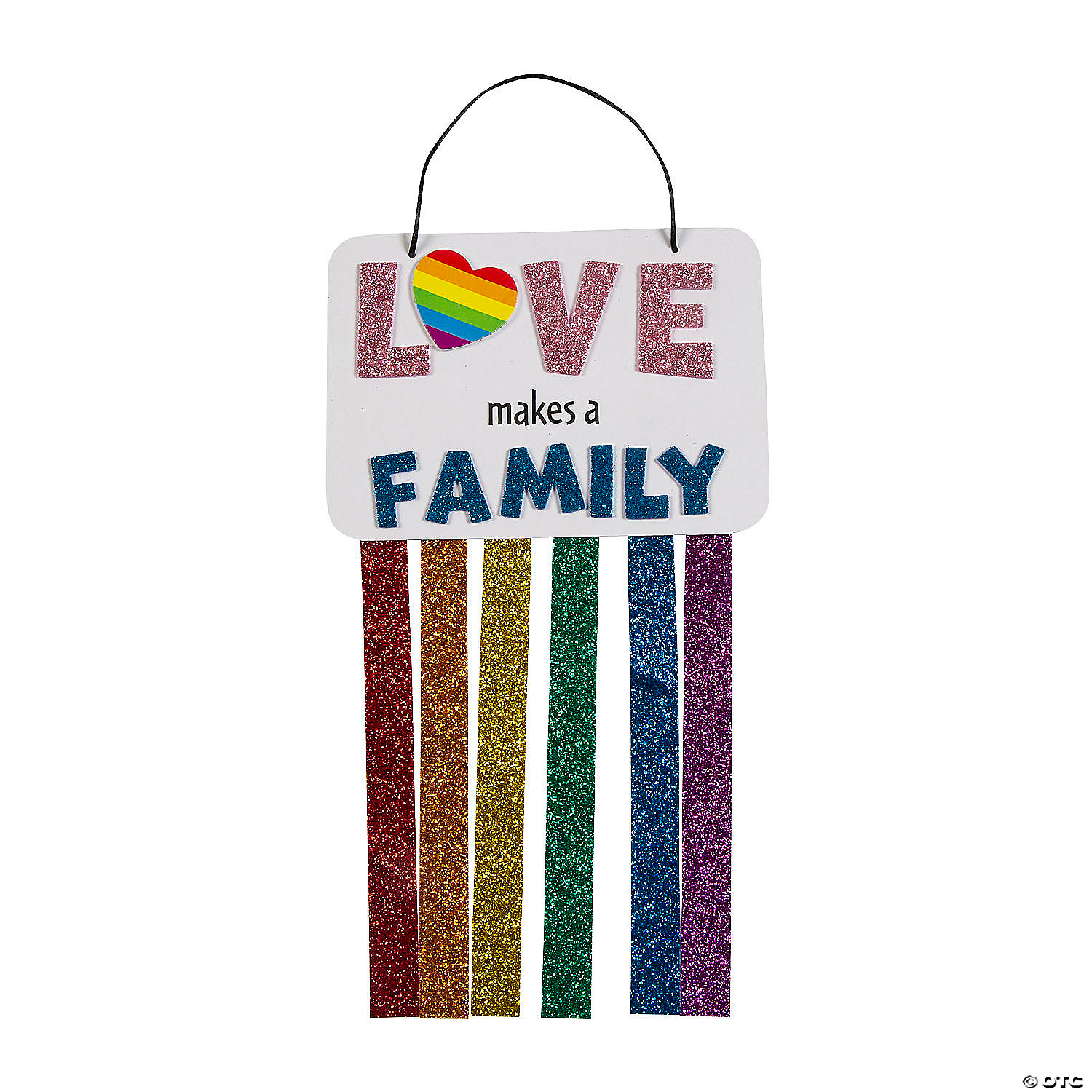 Rainbow Pride Glitter Hanging Sign Craft Kit - Makes 12 | Oriental Trading