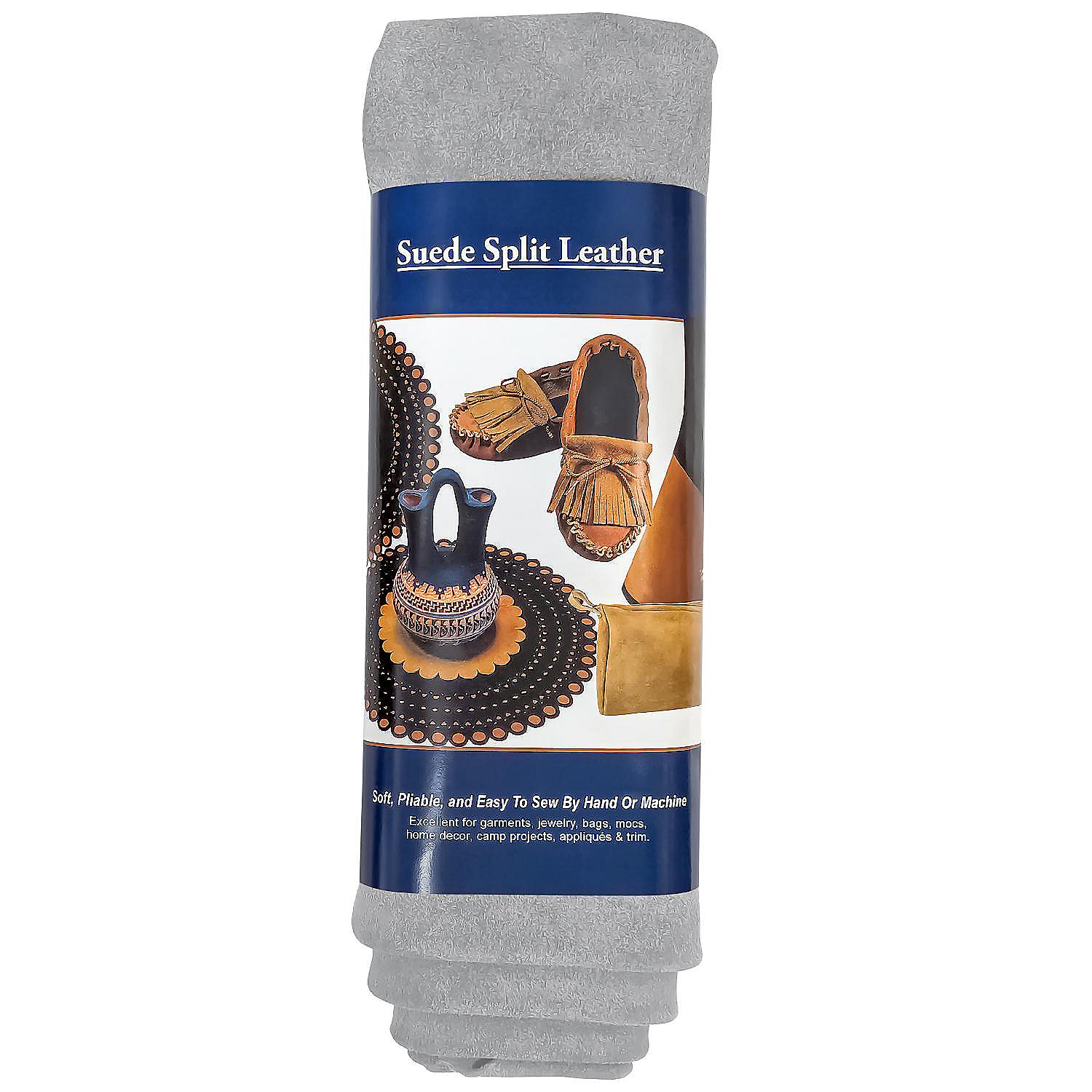 Realeather Crafts Suede Splits-Pewter | Oriental Trading