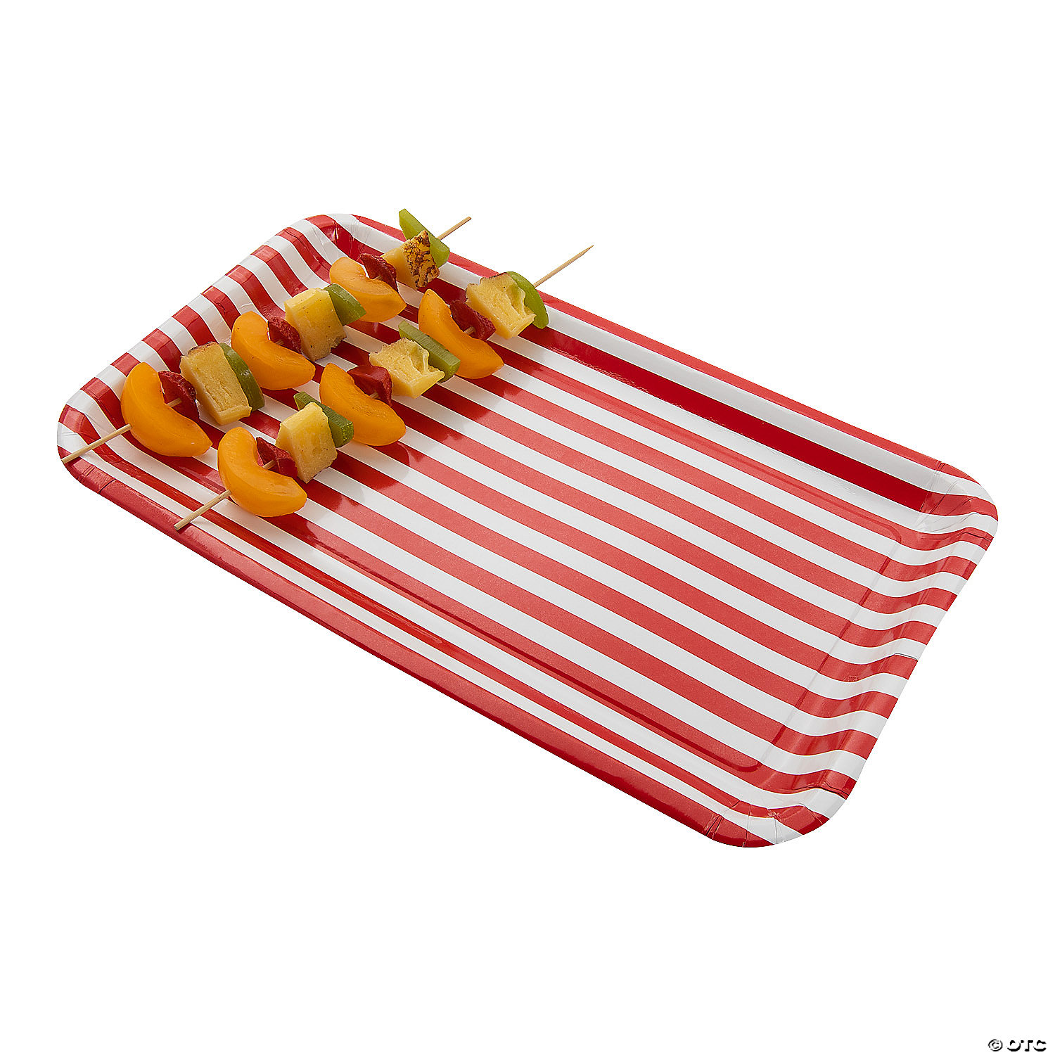 Red & White Stripe Serving Trays - 3 Pc. - Discontinued
