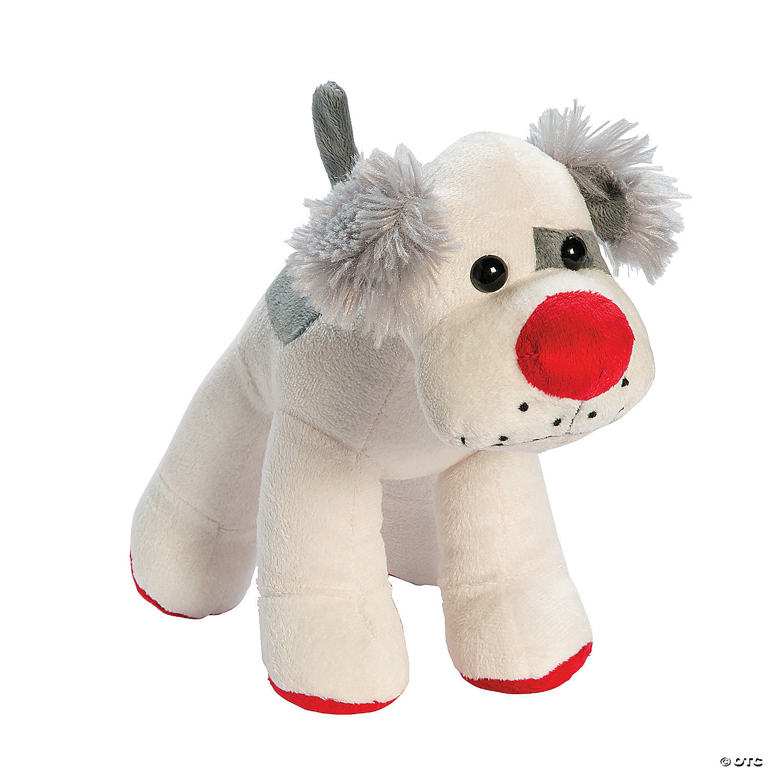 Red-Nosed Stuffed Dog