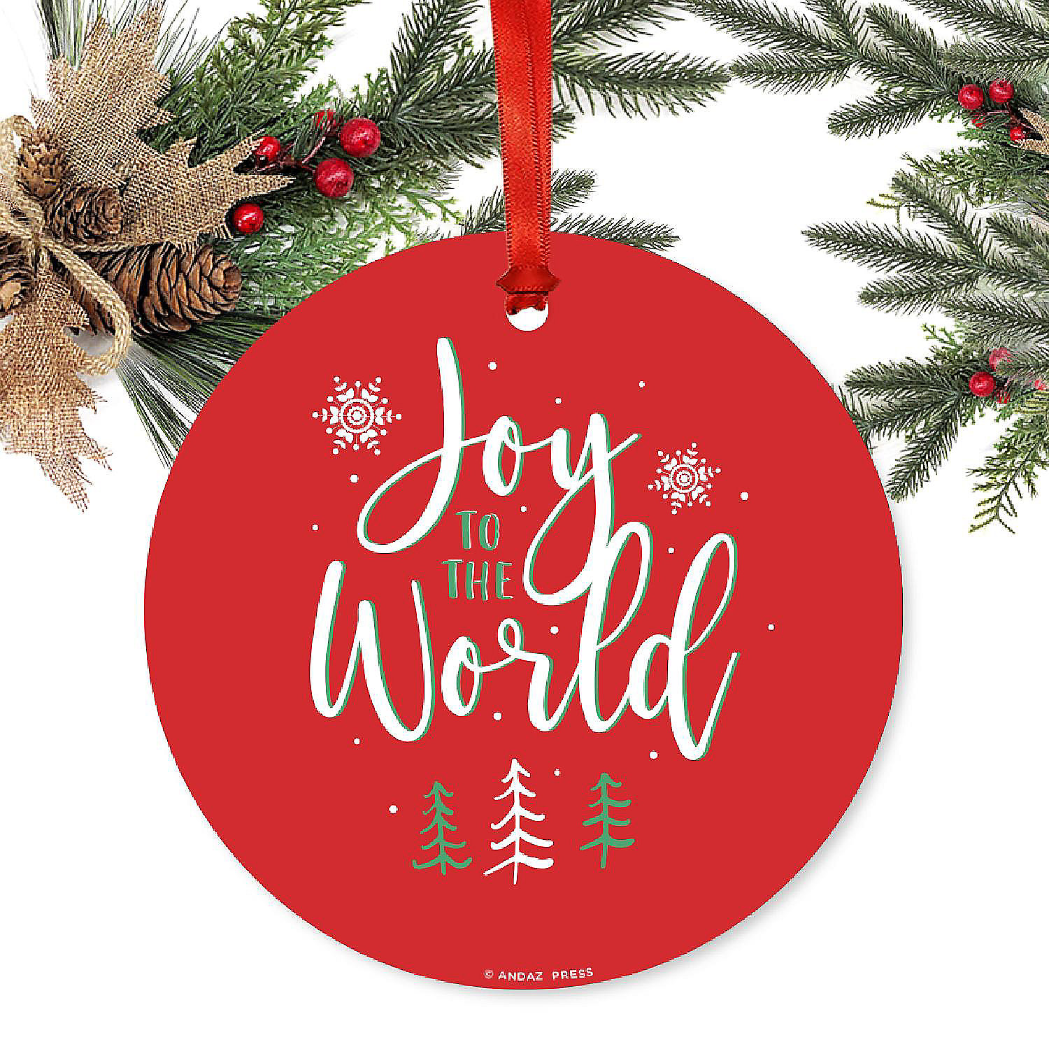 Round Metal Script, Joy To World | Oriental Trading