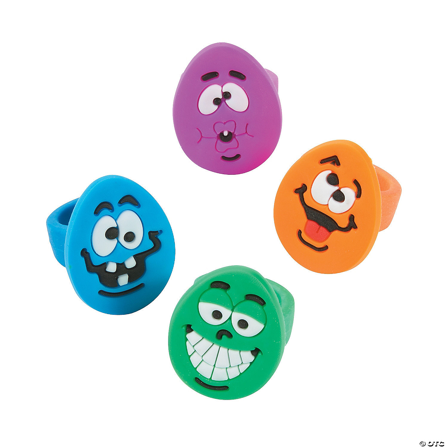 Rubber Funny Face Rings | Fun Express