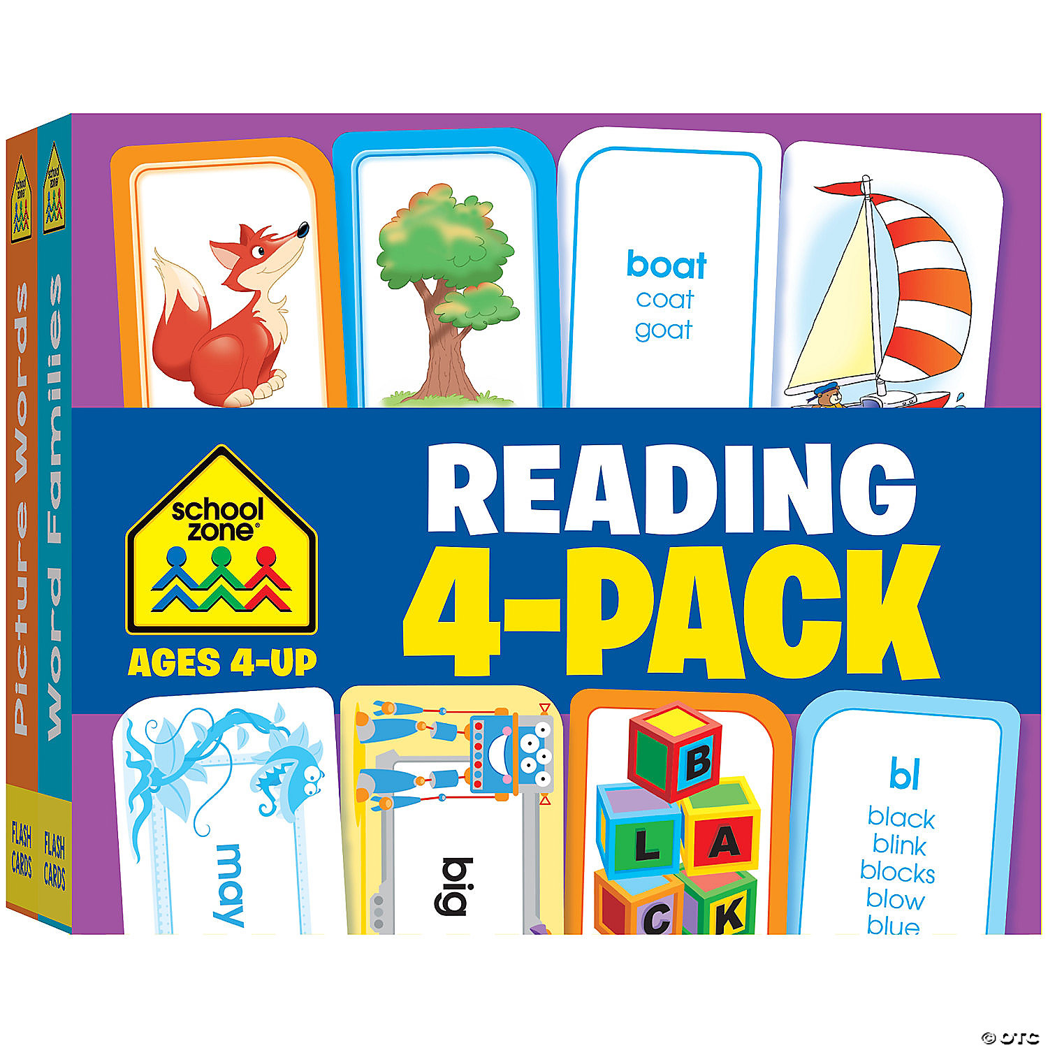 School Zone Publishing Reading Flash Card, 4-Pack | Oriental Trading