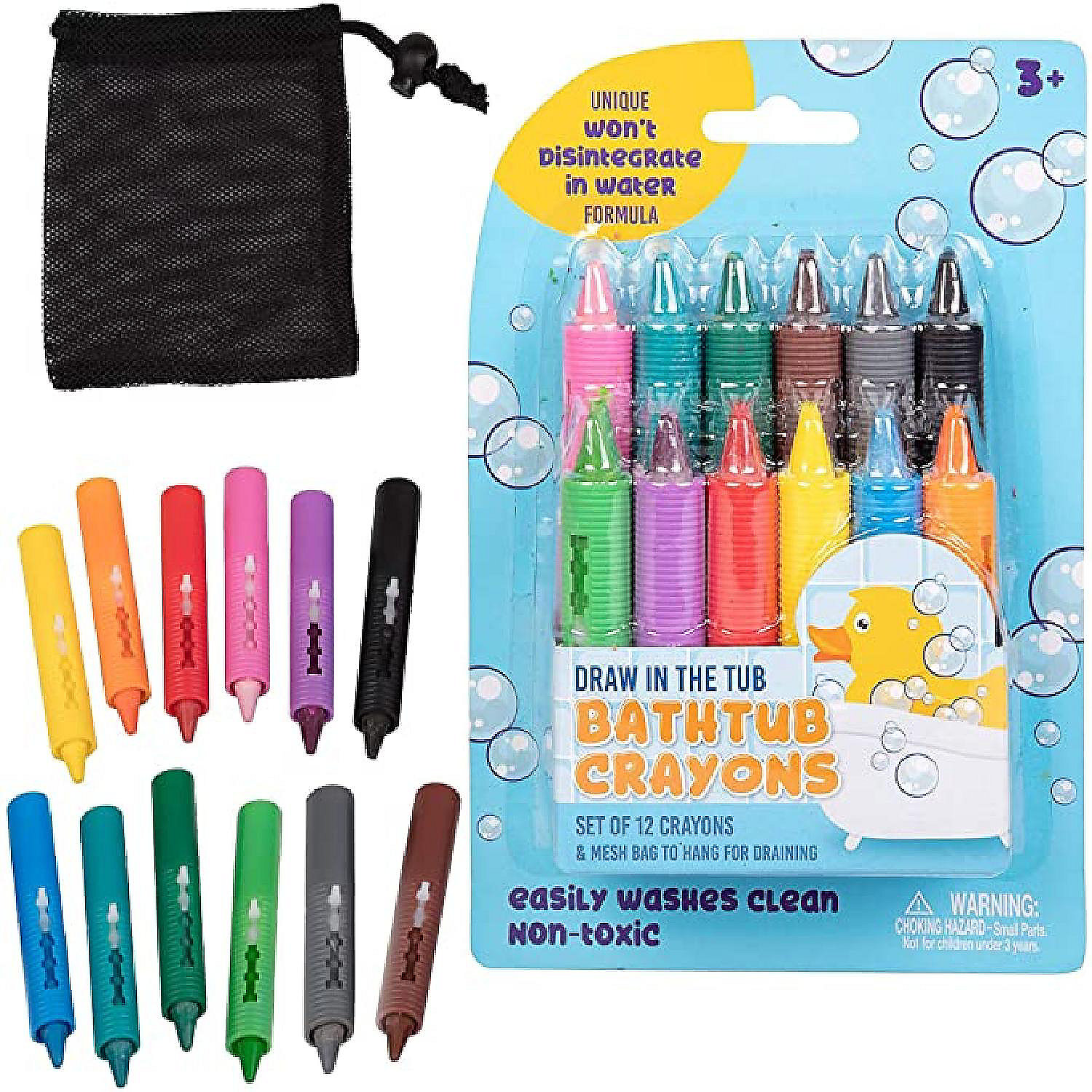 SCS Direct Bath Crayons Super Set with Mesh Bag 12 piece