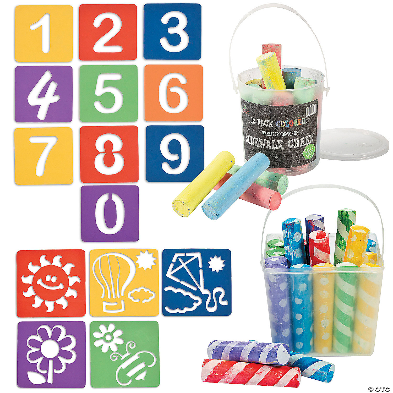 Sidewalk Chalk & Stencils Kit | Fun Express