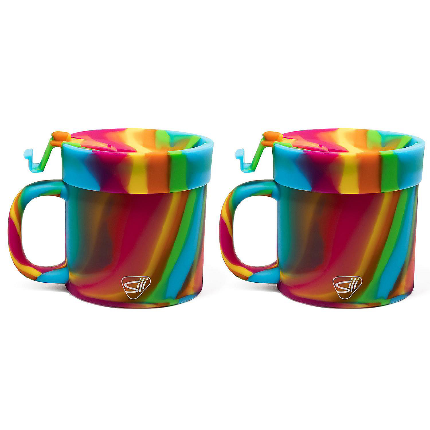Silipint: 2 Pack 16Oz Silicone Coffee Mug W/ Lid, Hippie Hops ...