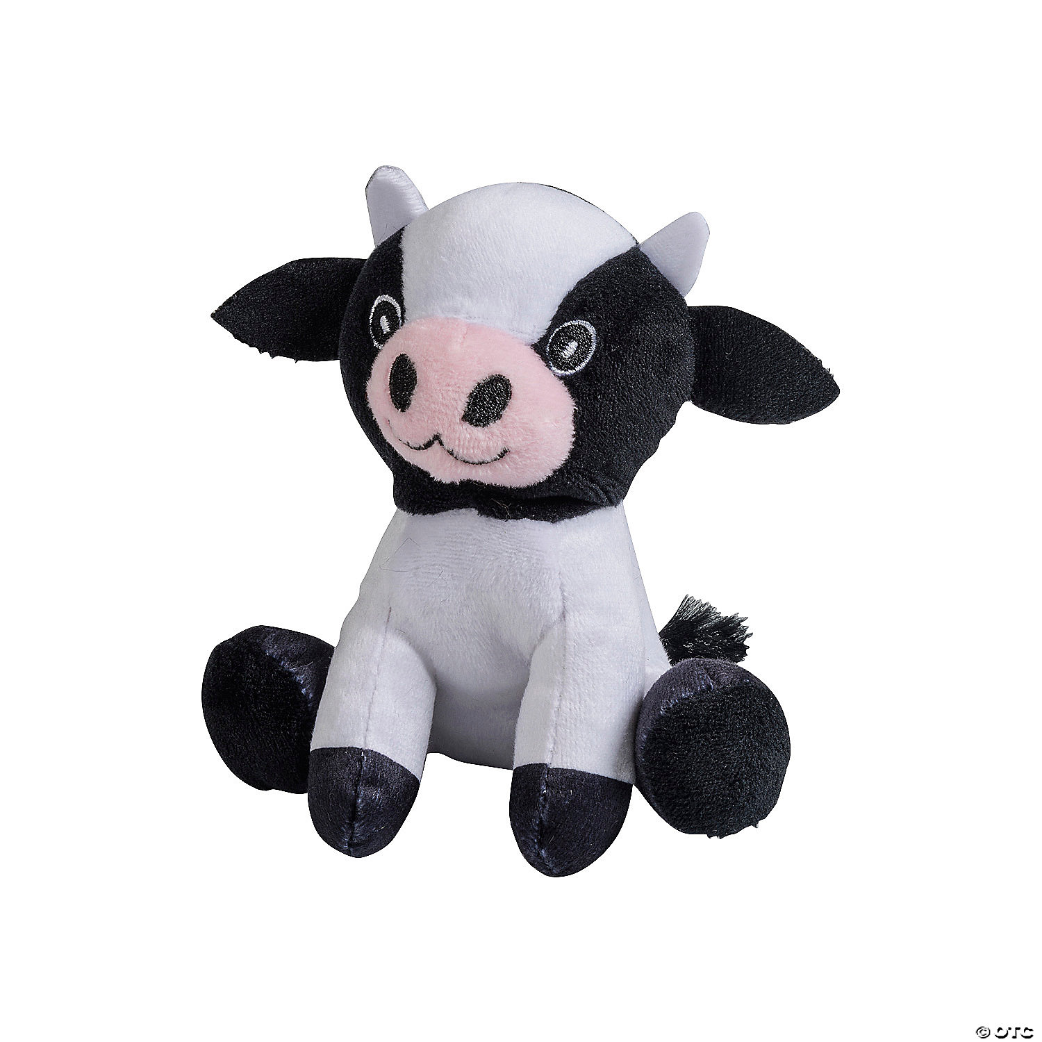 Sitting Black & White Stuffed Cow | Fun Express
