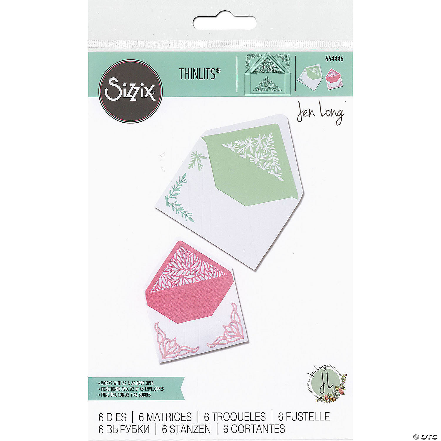 Sizzix Die Jen Long Thinlits Die Botanical Envelope Liner