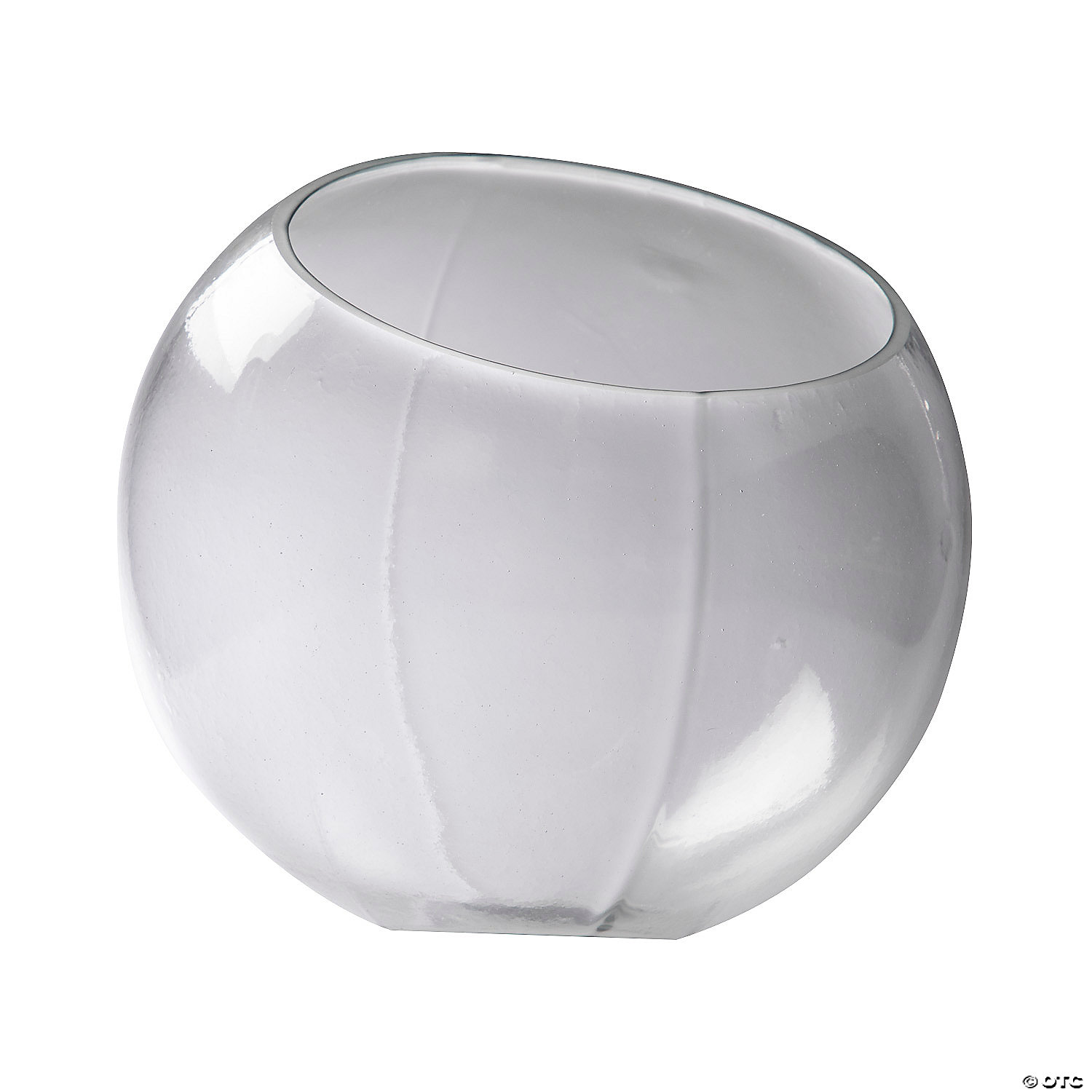 Slanted Medium Round Glass Vase | Oriental Trading
