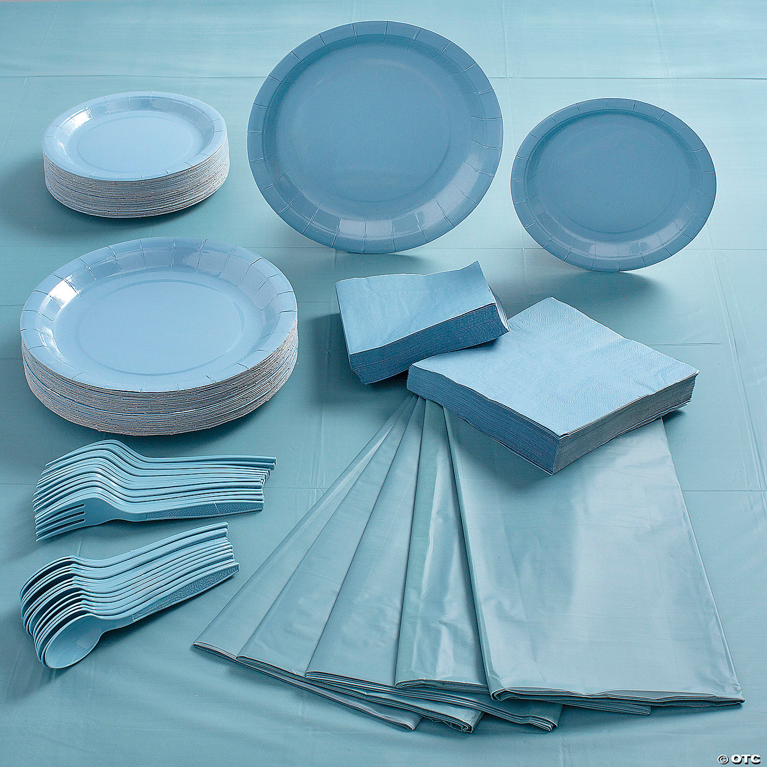 Slate Blue Tableware Kit for 48 Guests | Fun Express