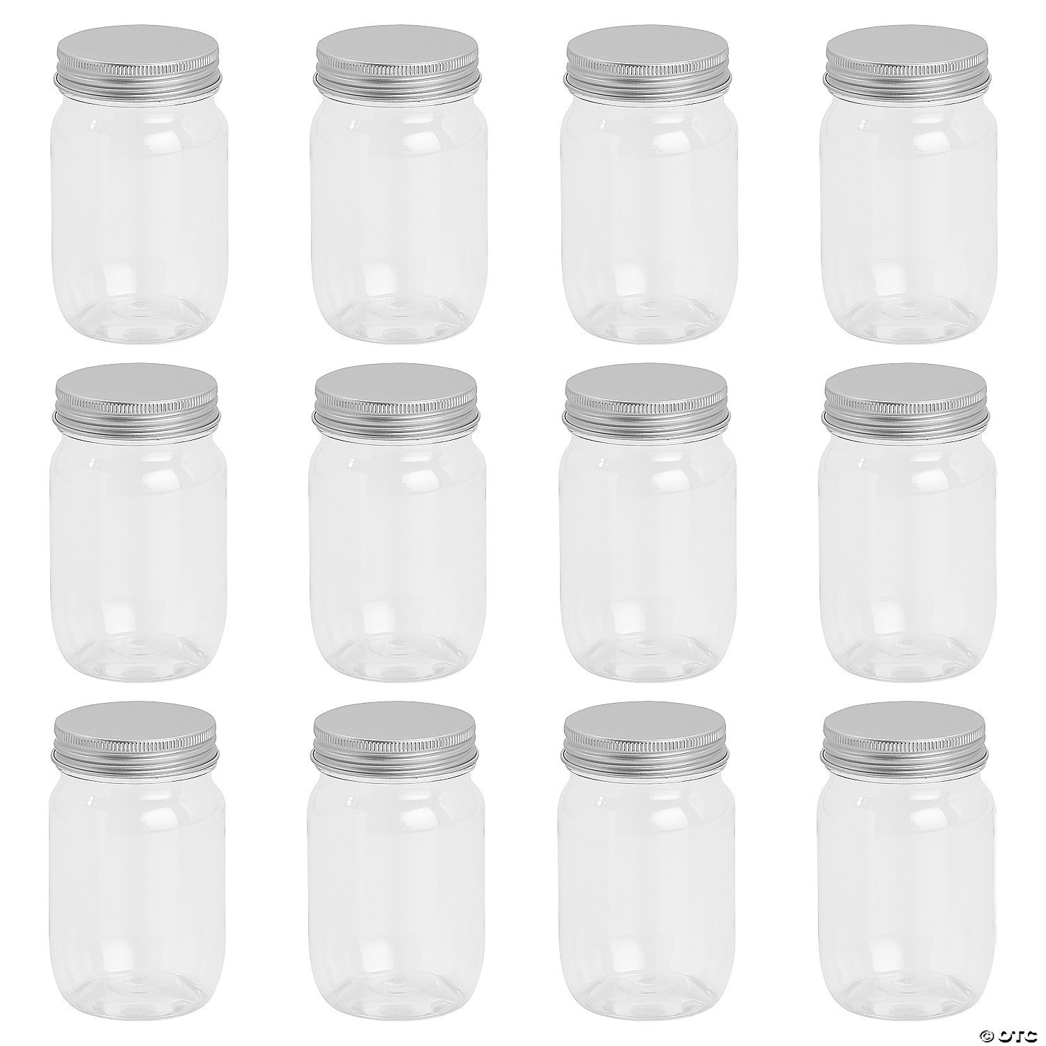 Small Clear Plastic Jars with Silver Lid – 12 Pc. | Oriental Trading
