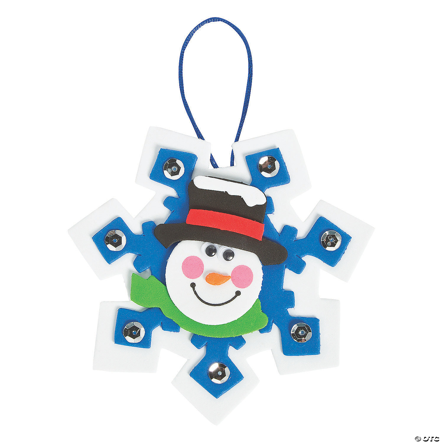 Snowman Snowflake Christmas Ornament Craft Kit - Makes 12 - Discontinued