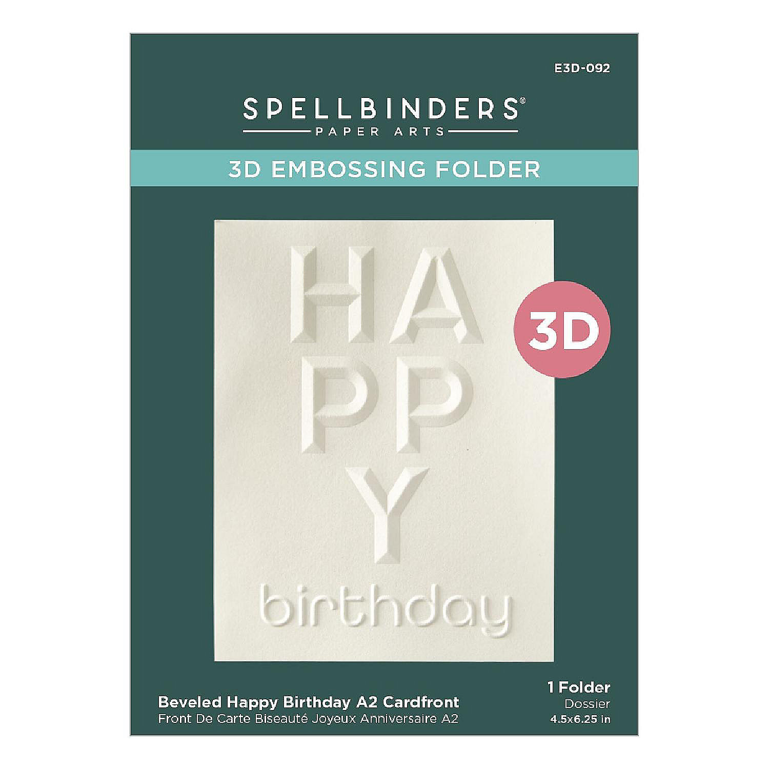 Spellbinders 3D Embossing Folder -Beveled Happy Birthday A2 Cardfront ...