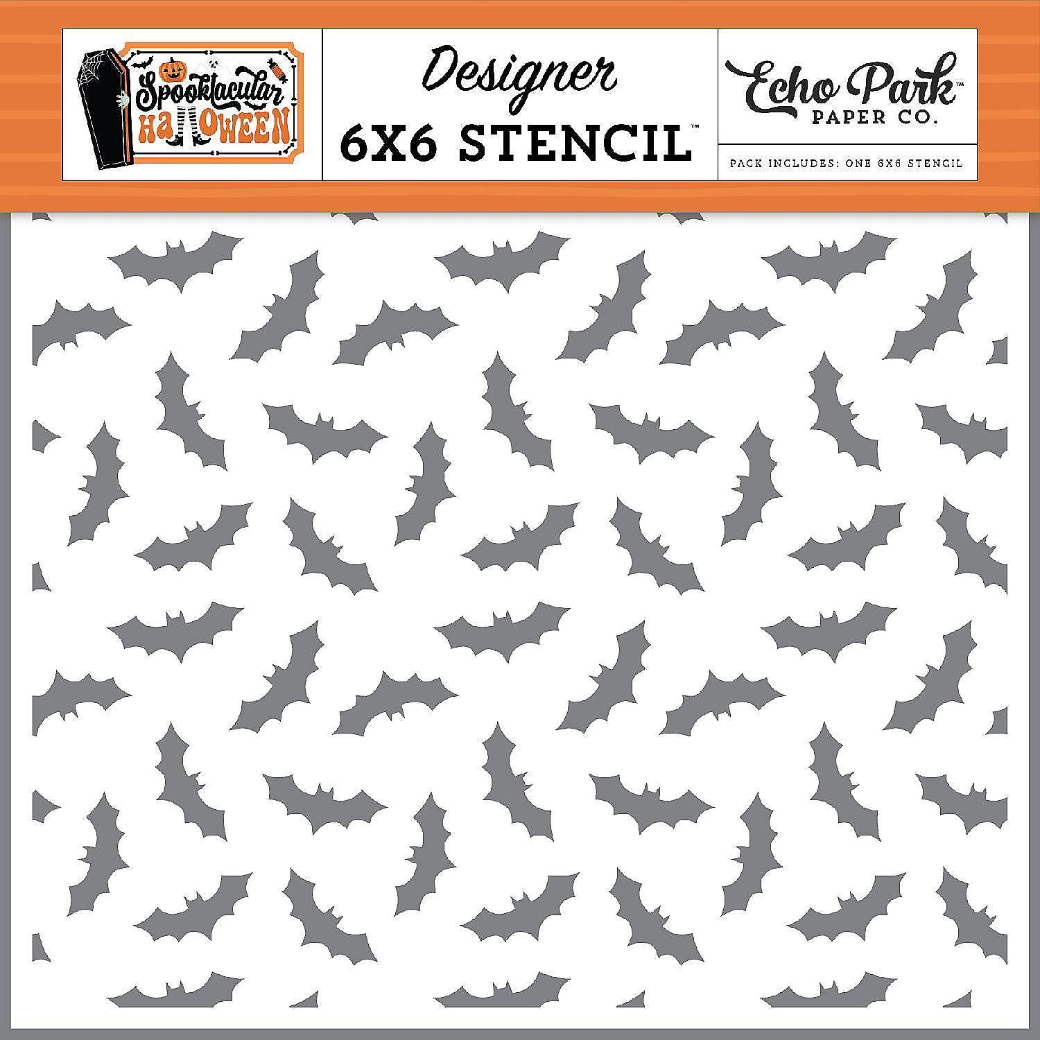 Spooktacular Halloween Stencil 6"X6"-Bats Bats Bats