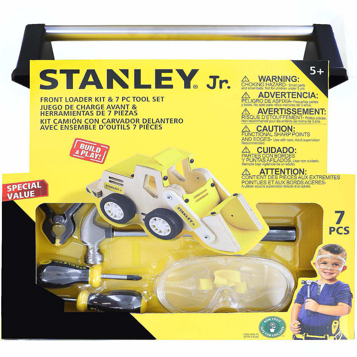 Stanley Jr. 7 Piece Tool Set Real Tools for Kids | Oriental Trading
