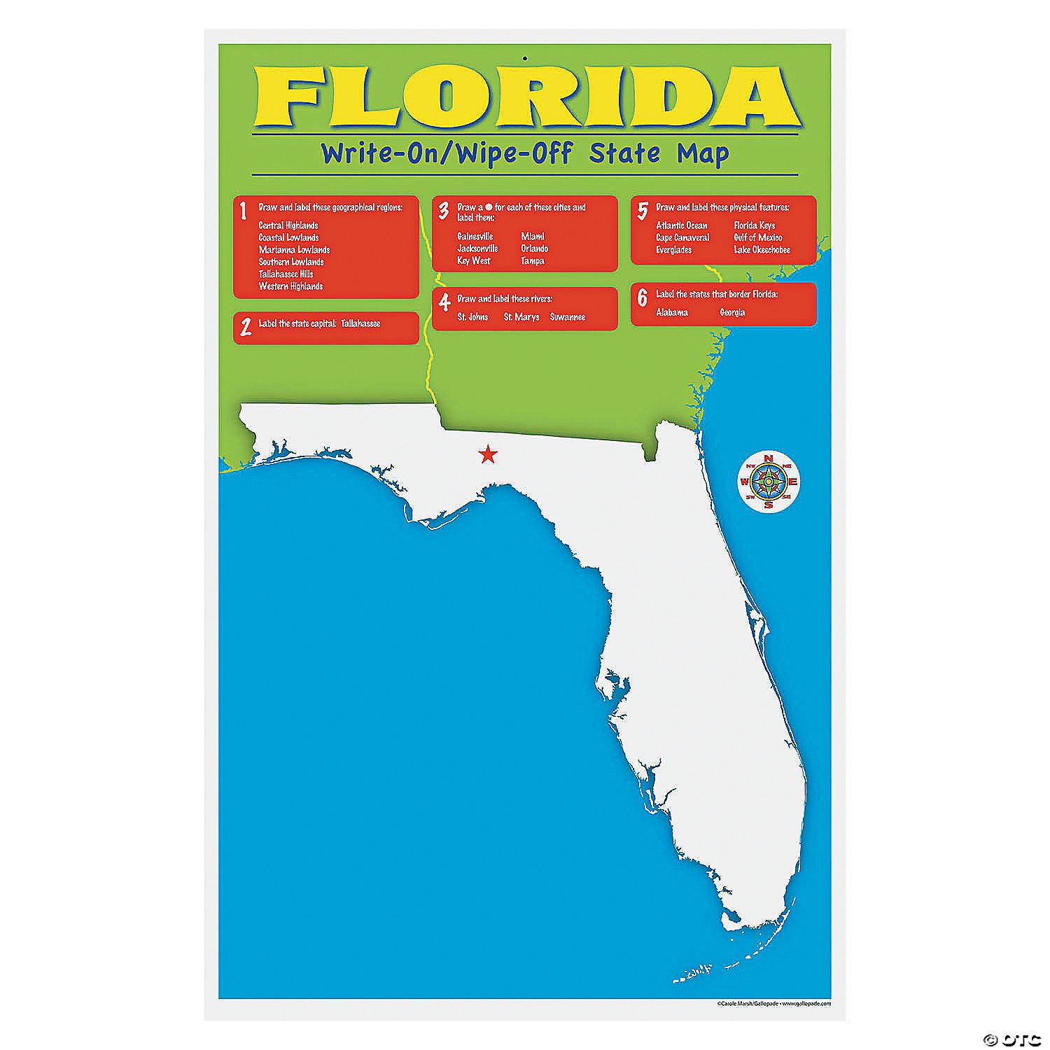 State Write-On Desk Mat - Florida | Oriental Trading