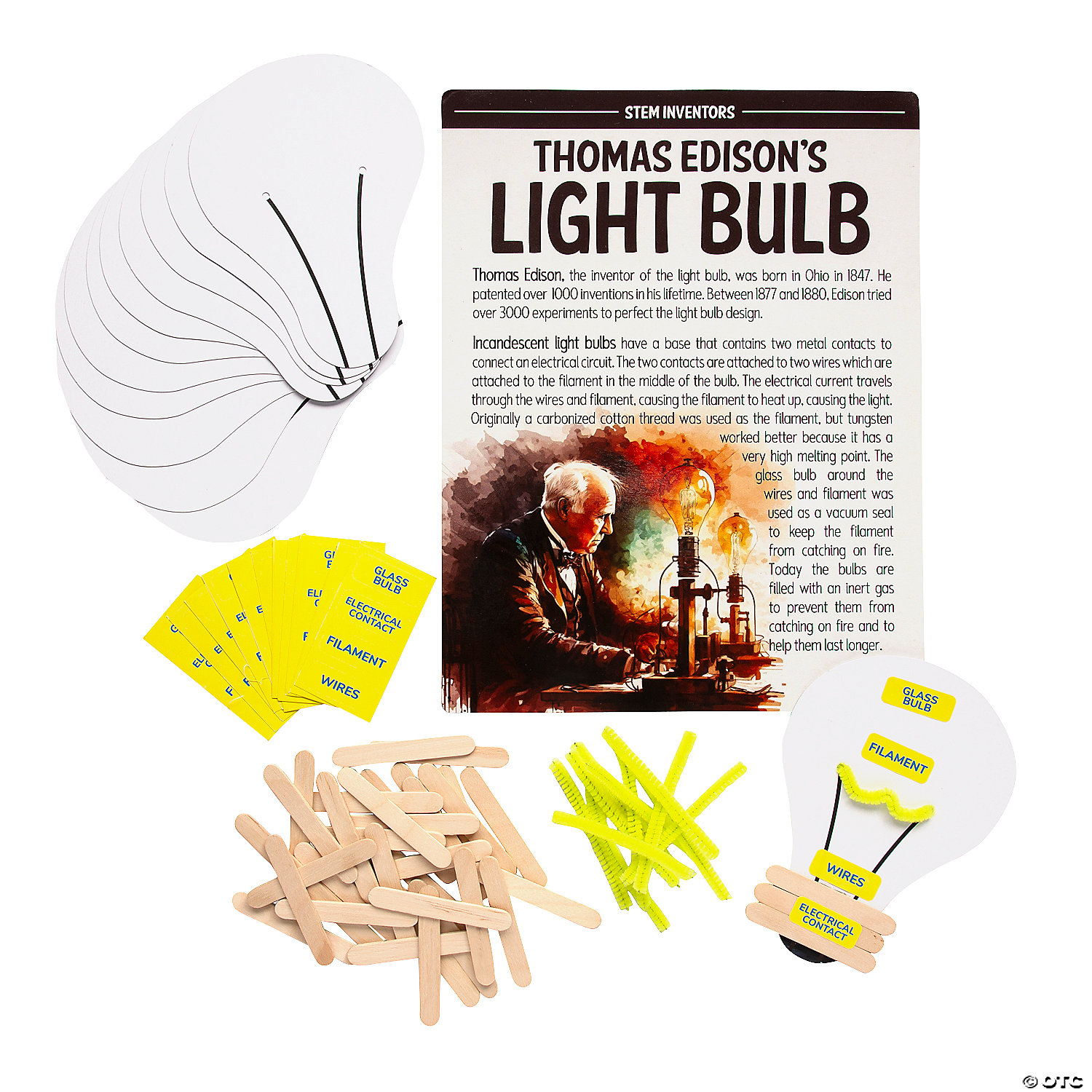 STEM Inventors Light Bulb Activity Learning Challenge Craft Kit - Makes ...