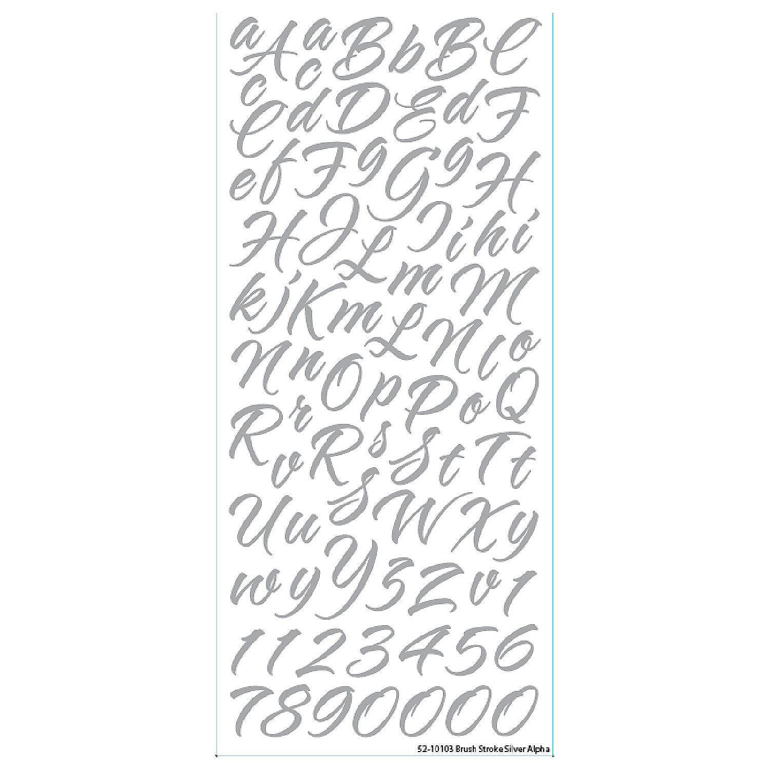 Sticko Alphabet Stickers-Brush Stroke Silver