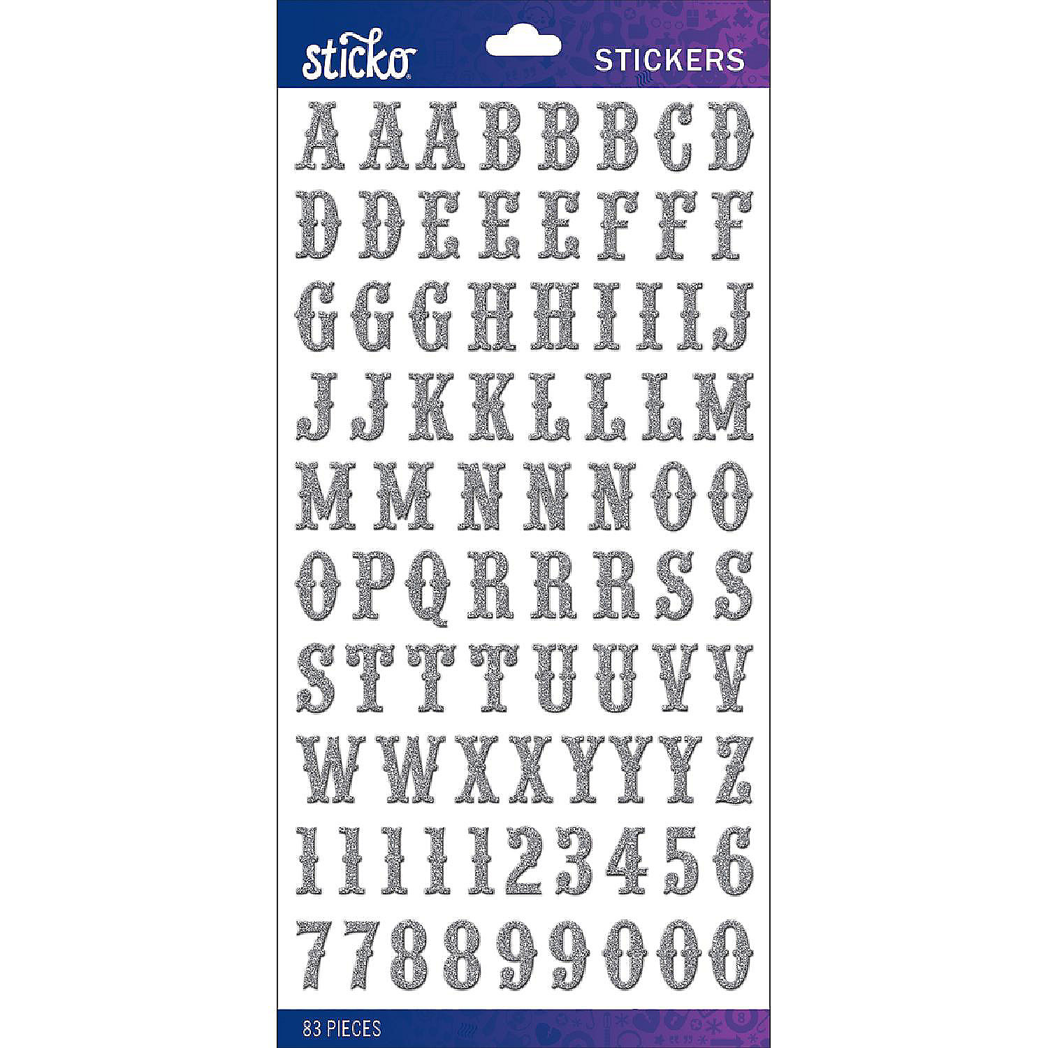 Sticko Alphabet Stickers-Silver Glitter Carnival | Oriental Trading