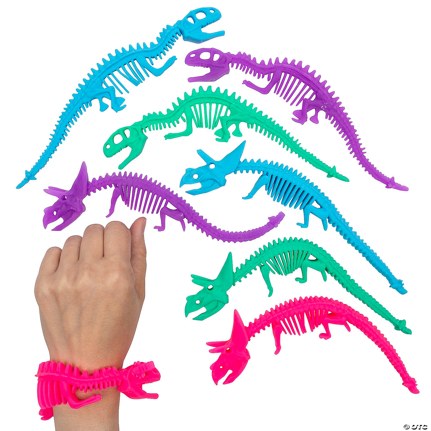 Stretchy Dinosaur Skeleton Rubber Bracelets | Fun Express