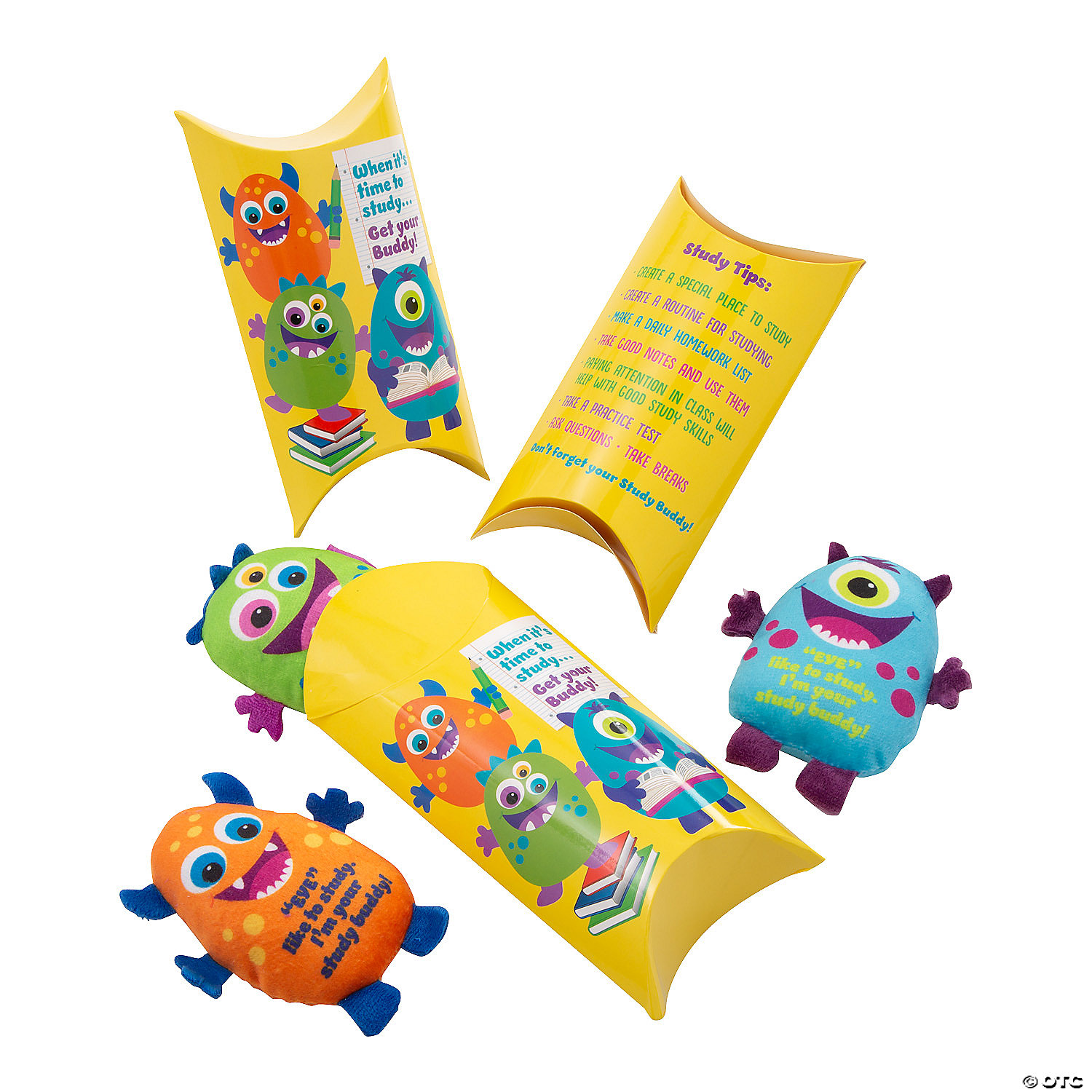 Stuffed Study Buddy Monsters in Containers - 12 Pc. | Oriental Trading