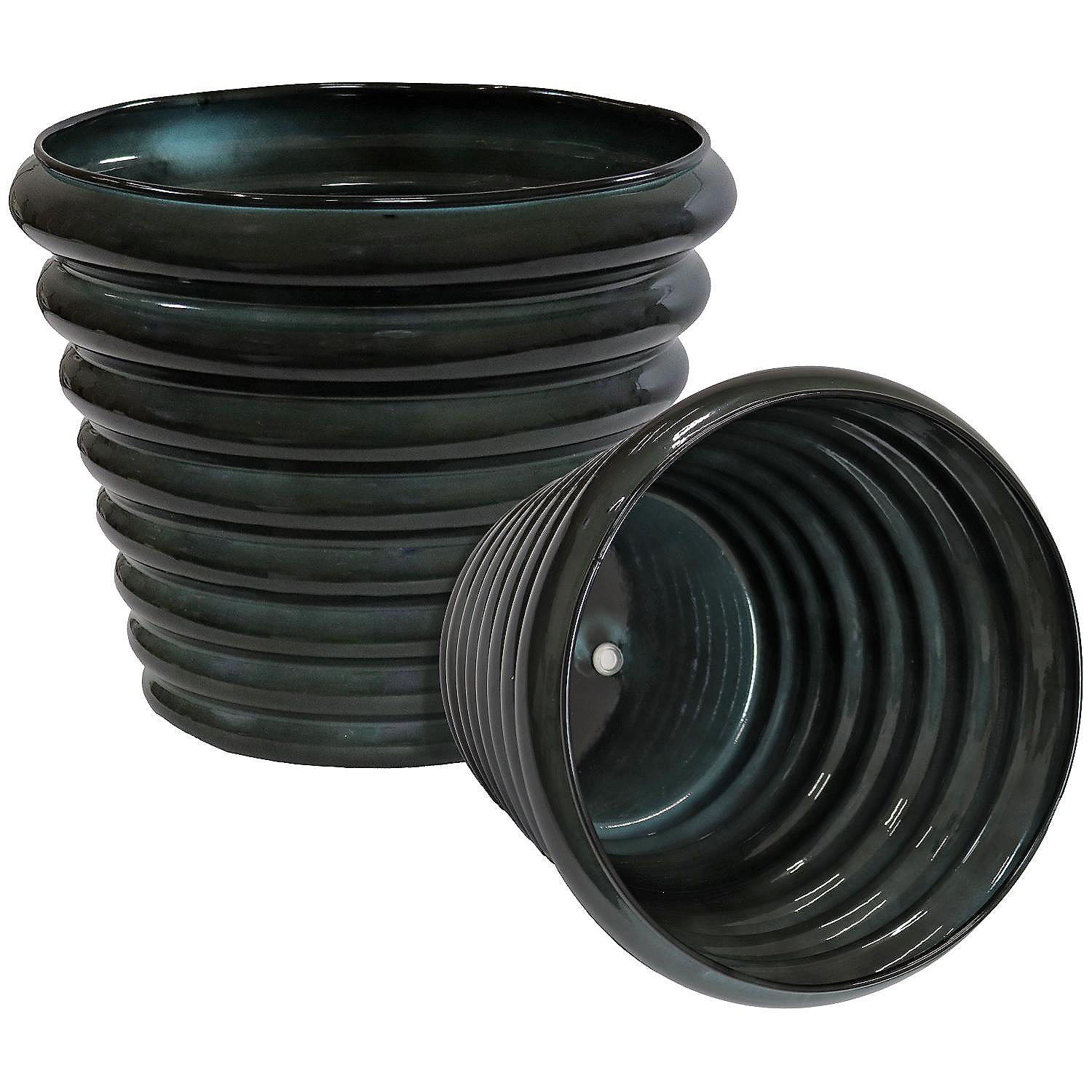 Sunnydaze Molly Metal Planter - 12.5 in - Juniper Glaze - Set of 2 | Oriental Trading