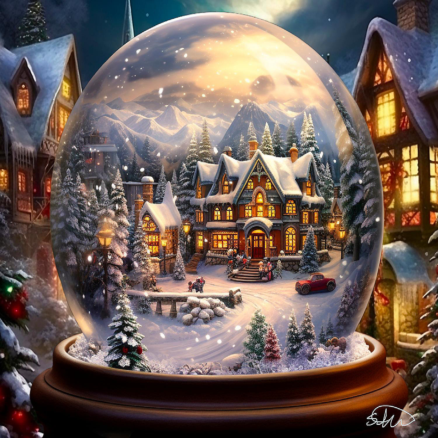 Sunsout Snow Globe Town 1000 pc Jigsaw Puzzle | Oriental Trading