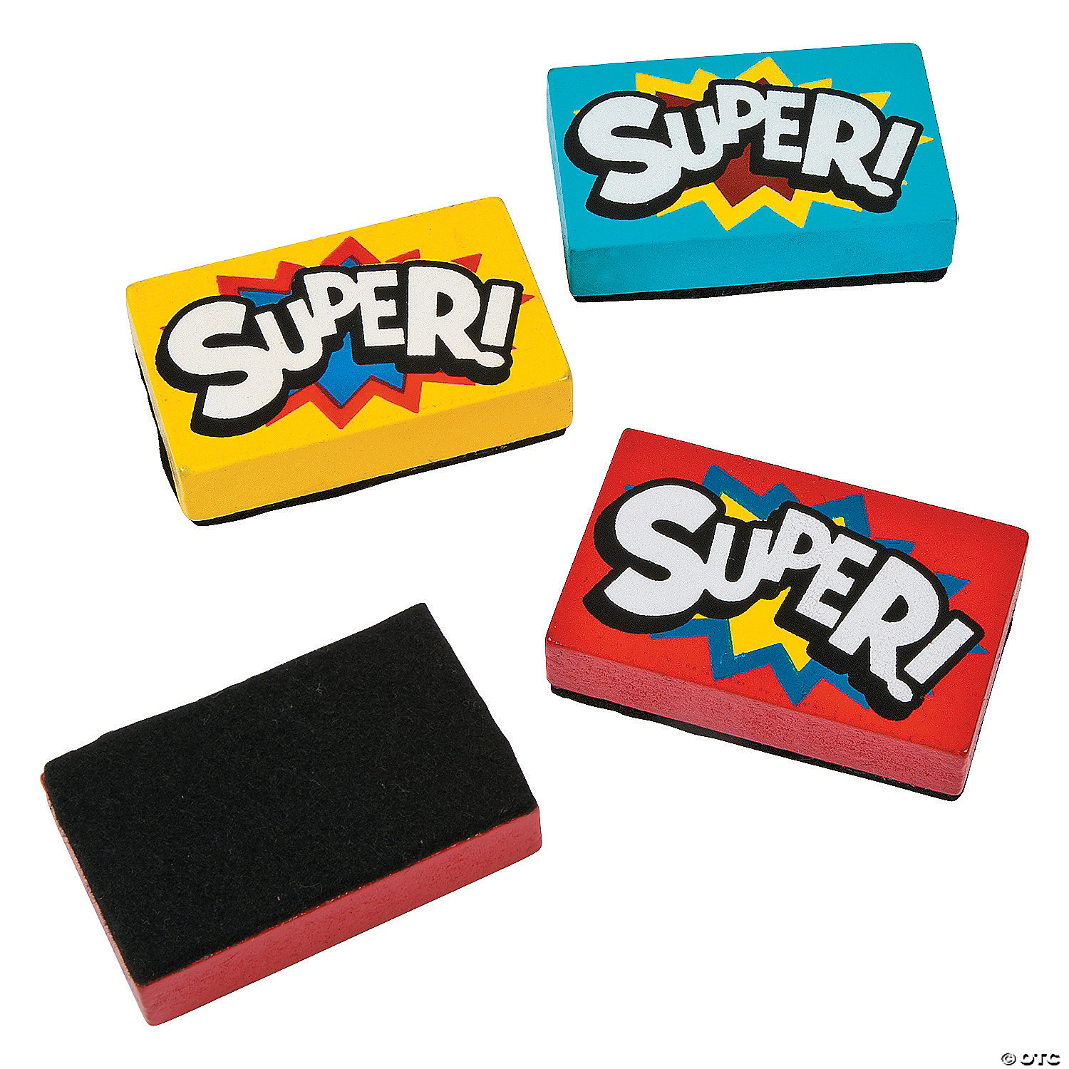 Superhero Mini Dry Erase Erasers - 12 Pc. | Oriental Trading