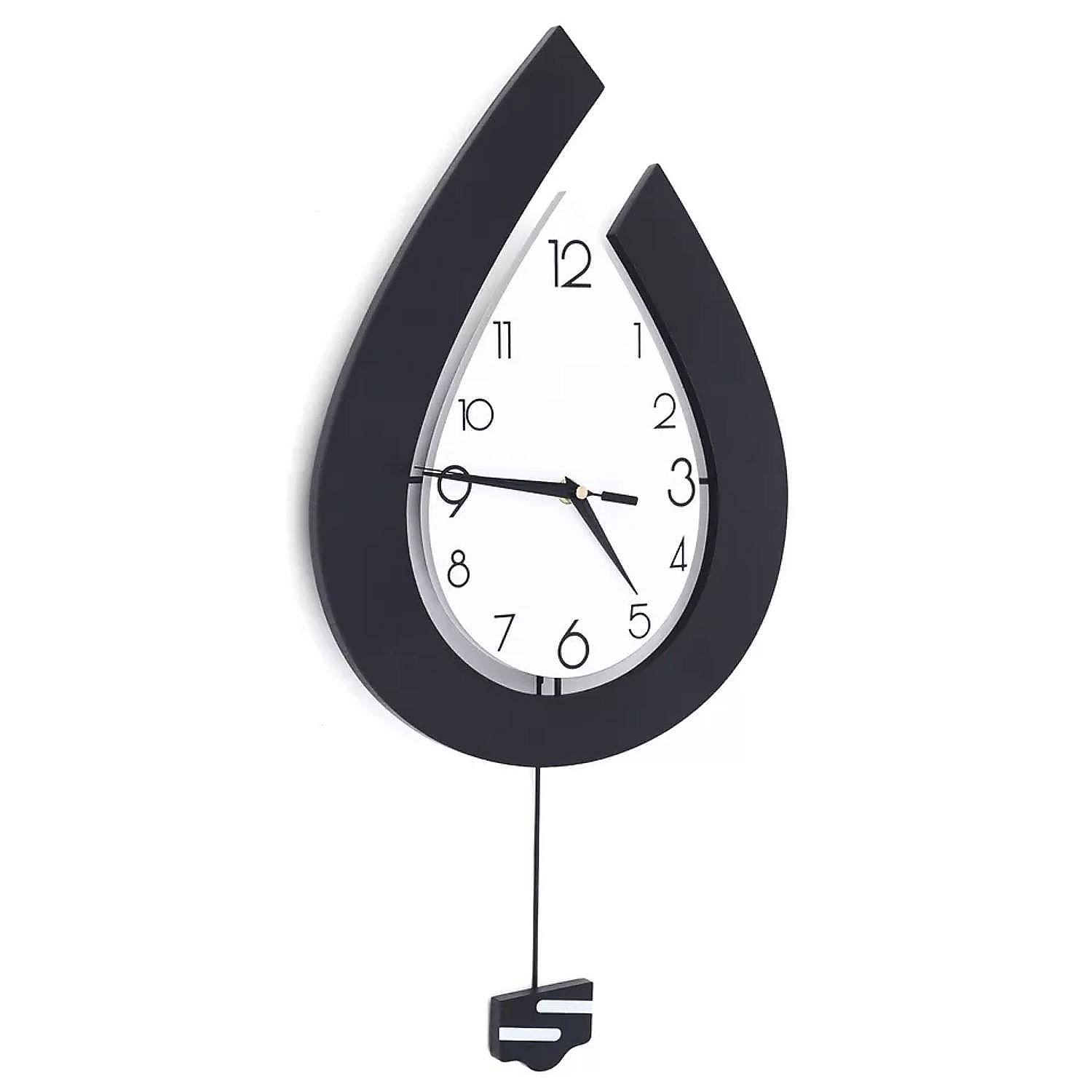 Swing Silent Wall Clock With Wall Sticker Modern Design Pendulum ...