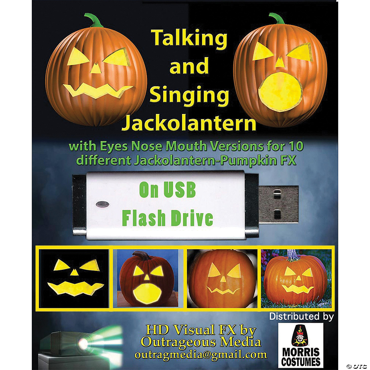 Talking & Singing Jack-O'-Lantern Digital Halloween Decoration ...