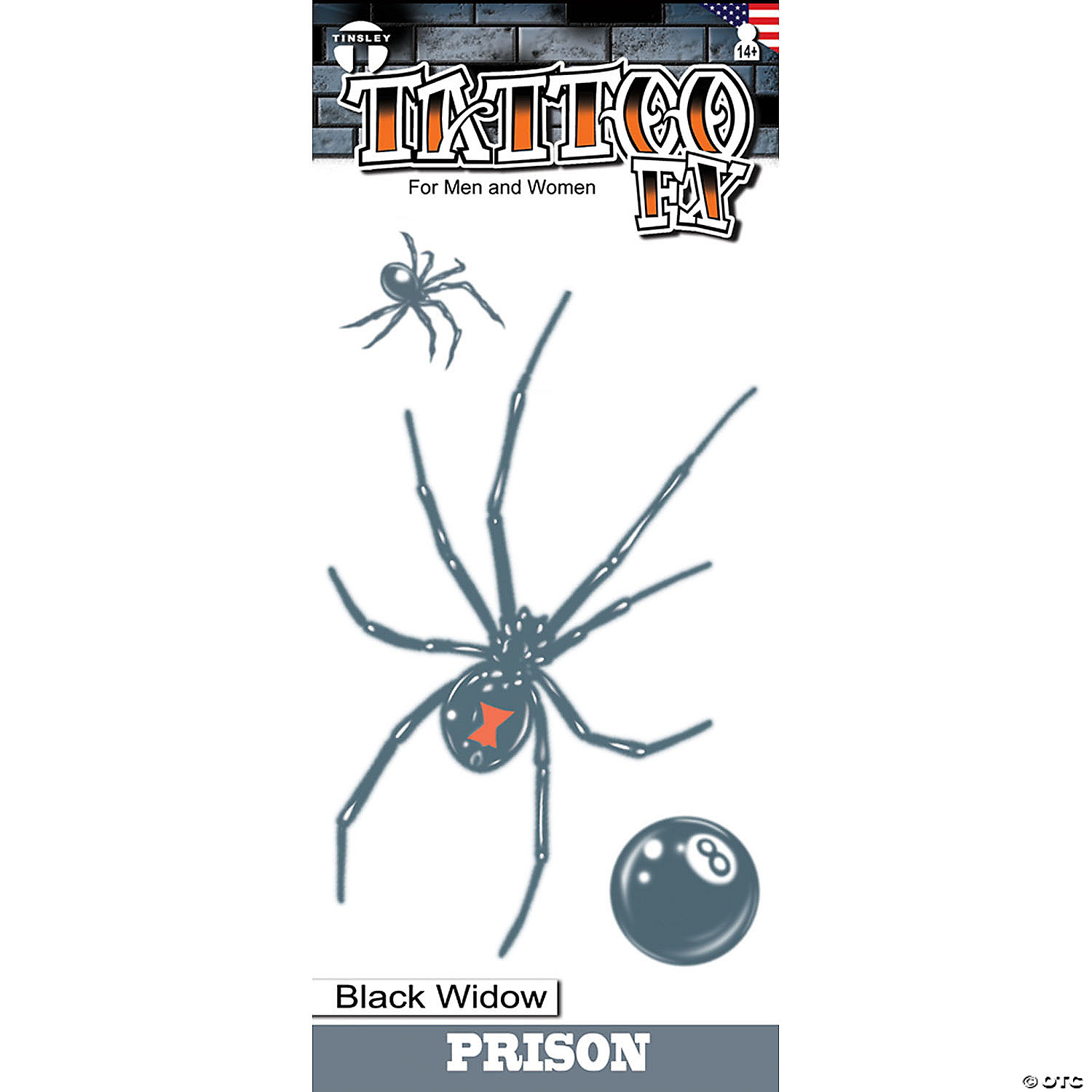 Tinsley Transfers Prison Black Widow Temporary Tattoos | Oriental Trading