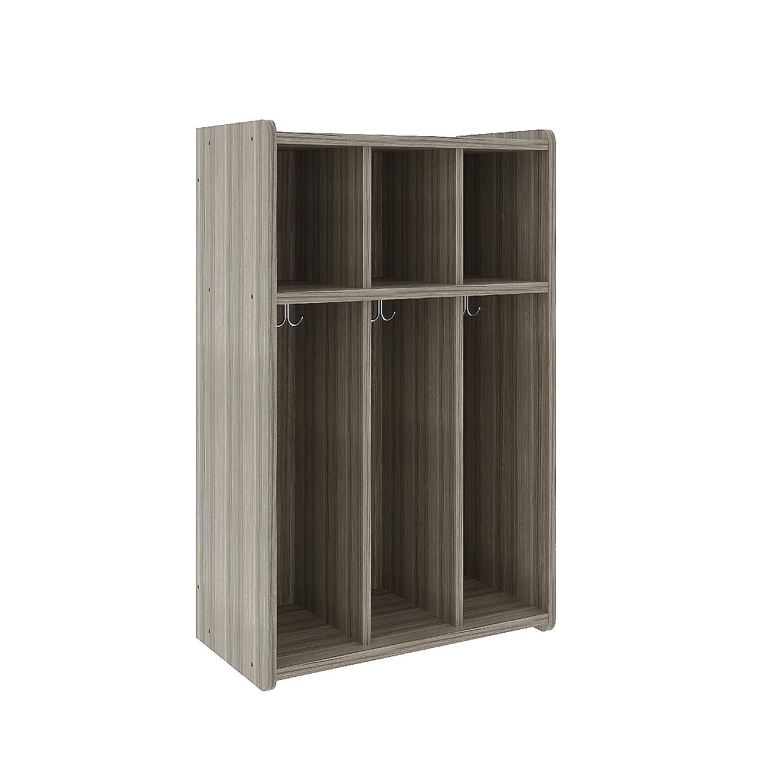 Tot Mate 3-Section Wall Locker, Assembled (Shadow Elm Gray) | Oriental ...