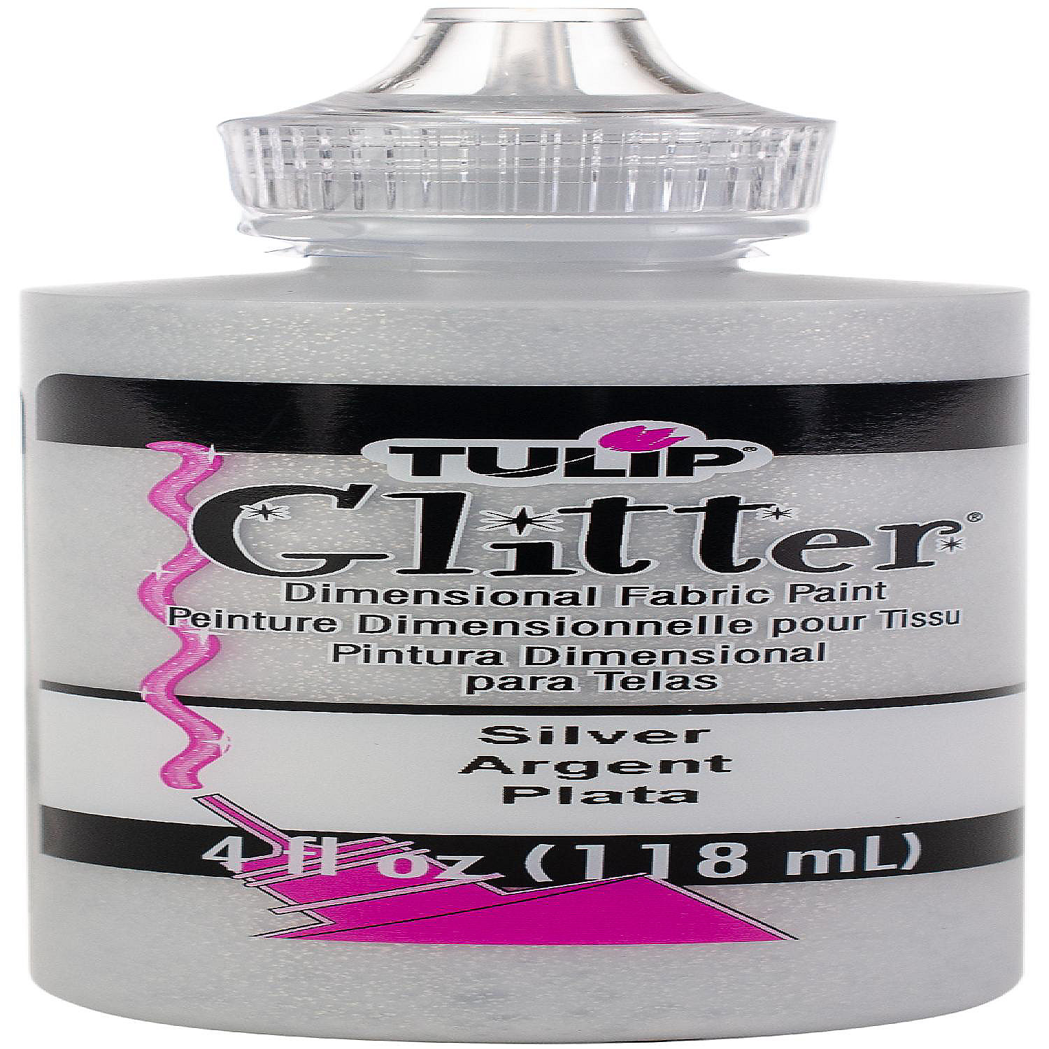 Tulip Dimensional Fabric Paint 4oz-Glitter - Silver | Oriental Trading