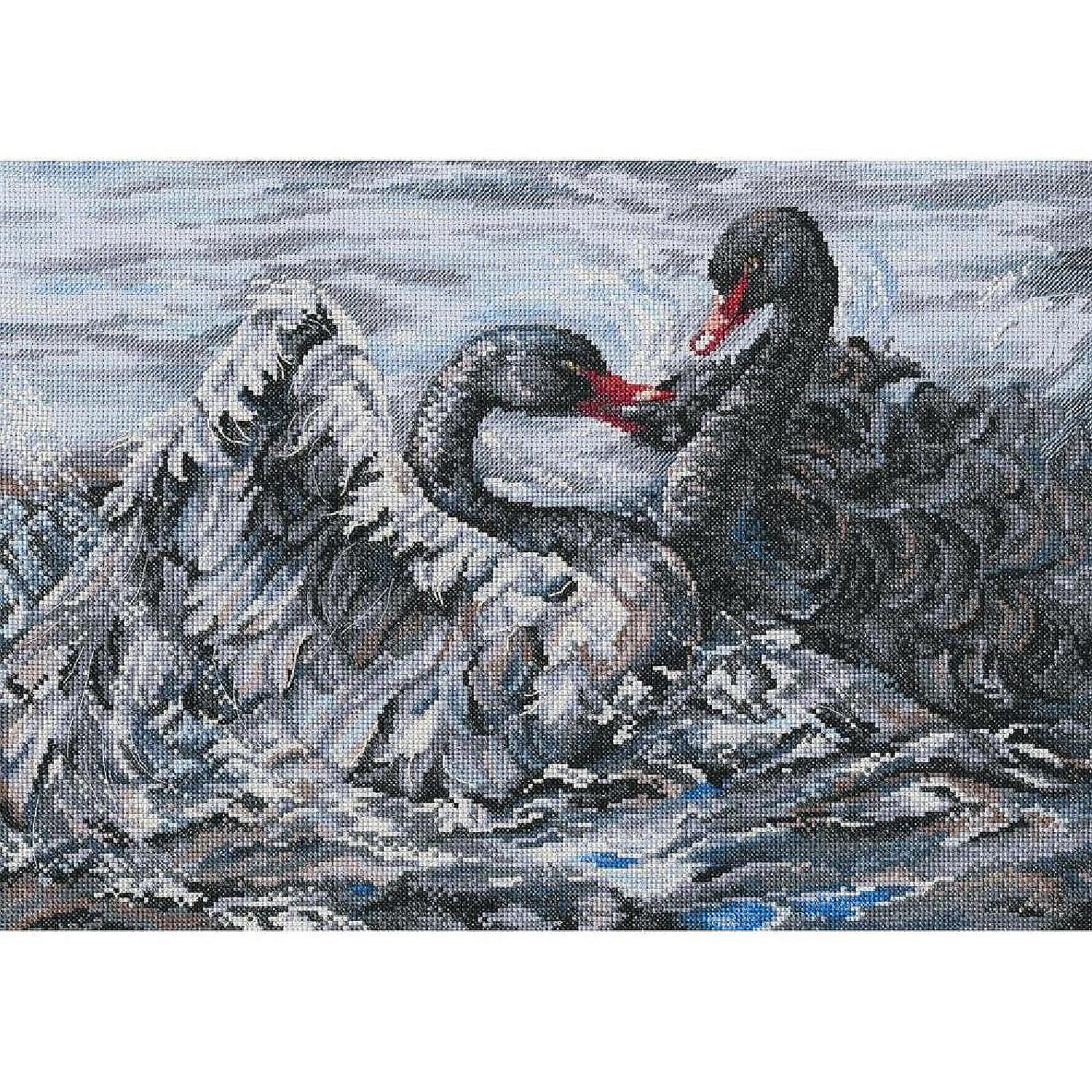 Two black swans M557 Counted Cross Stitch Kit | Oriental Trading