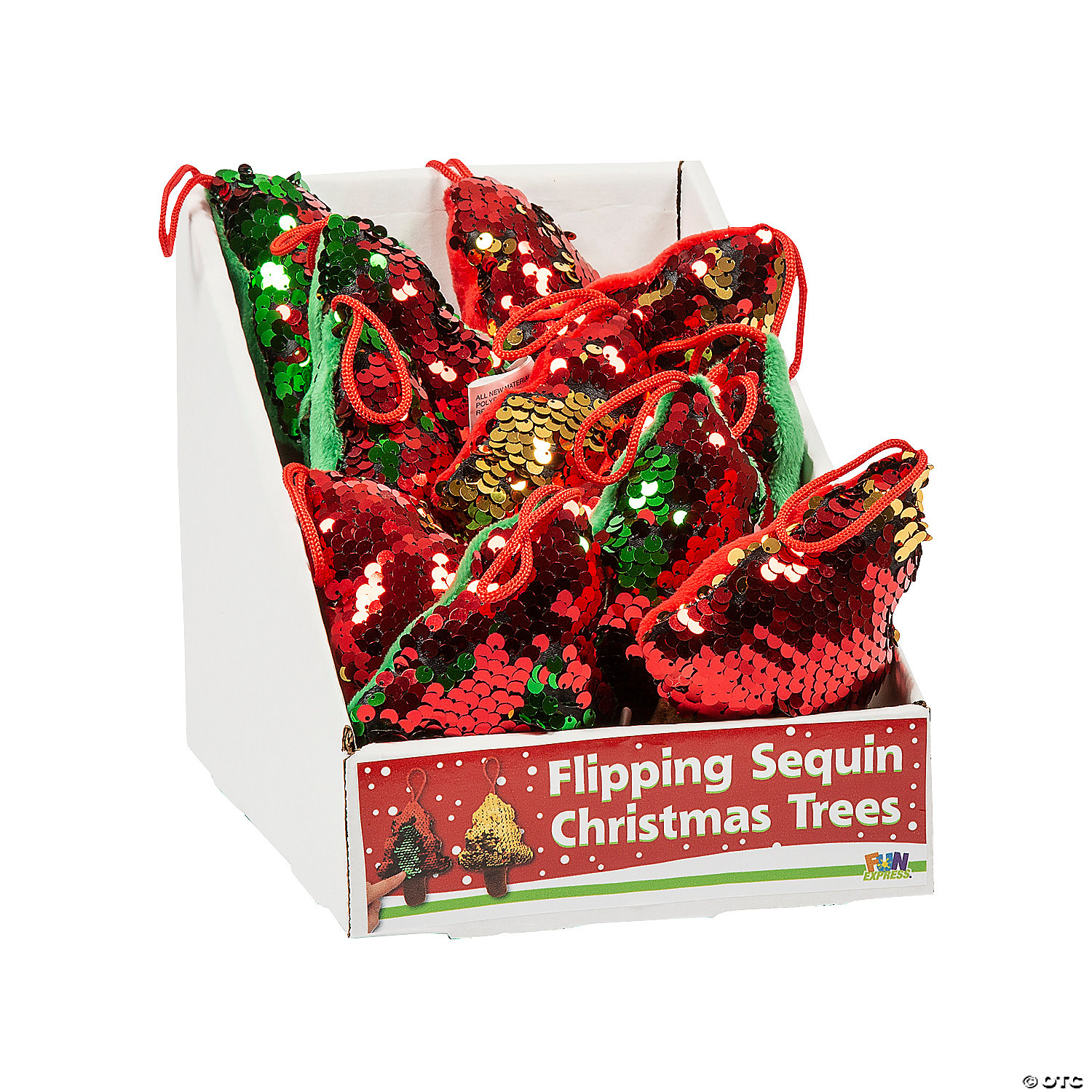 Value PDQ Flipping Sequin Plush Christmas Tree Ornaments | Fun Express