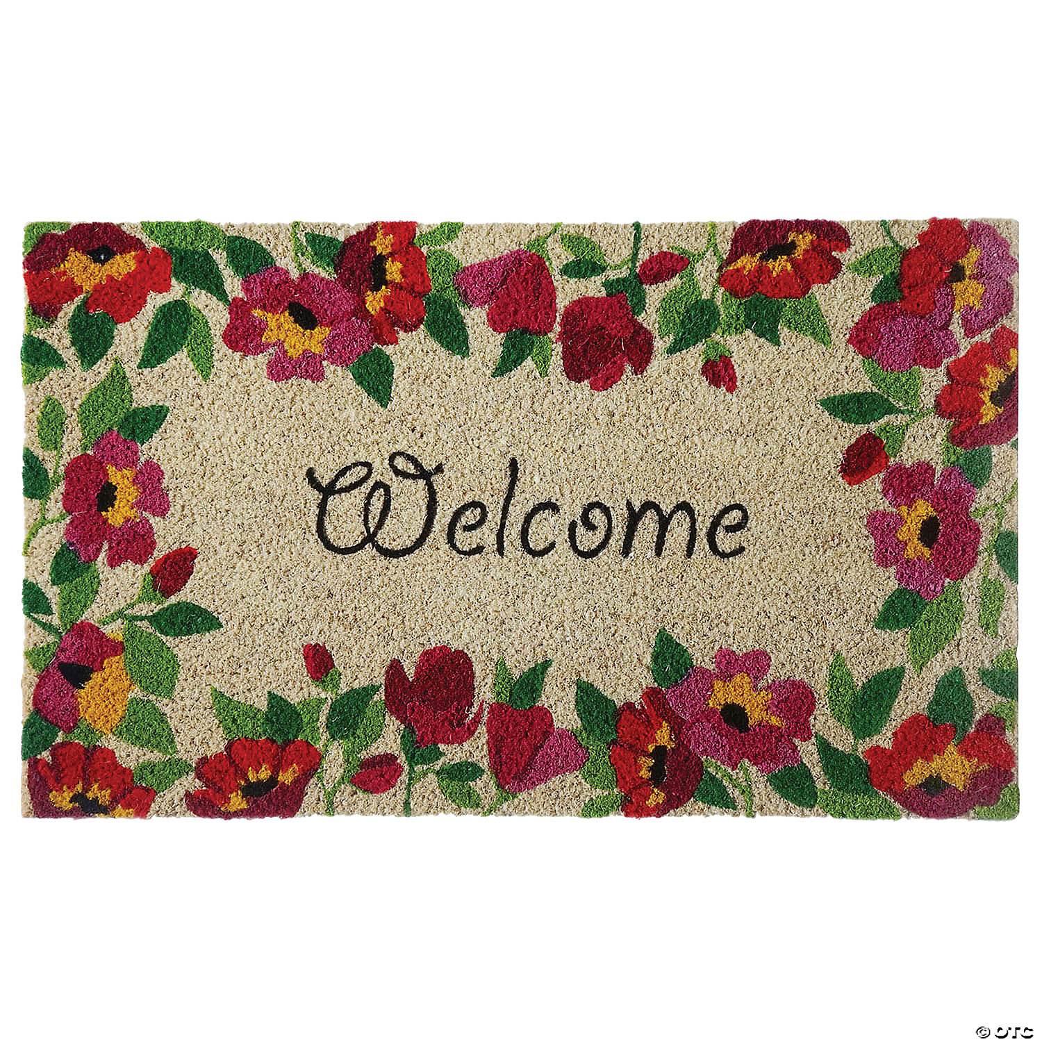 Welcome Flowers Coir Mat | Oriental Trading