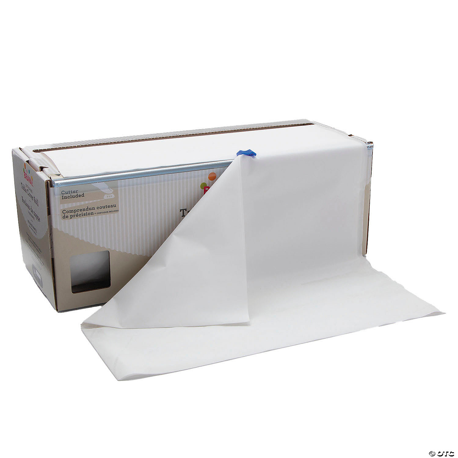White Disposable Plastic Tablecloth Roll with Slide Cutter