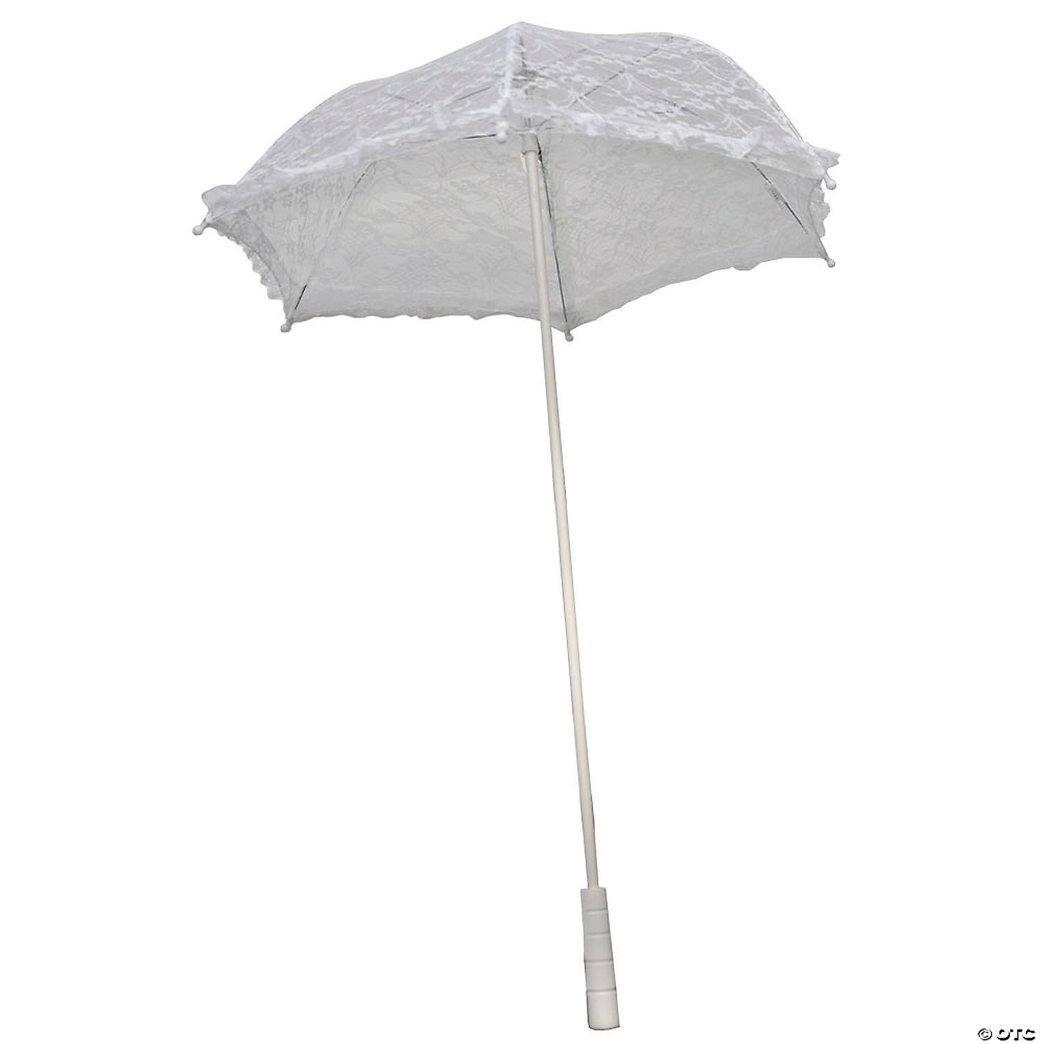 White Lace Parasol with Ruffles | Morris Costumes