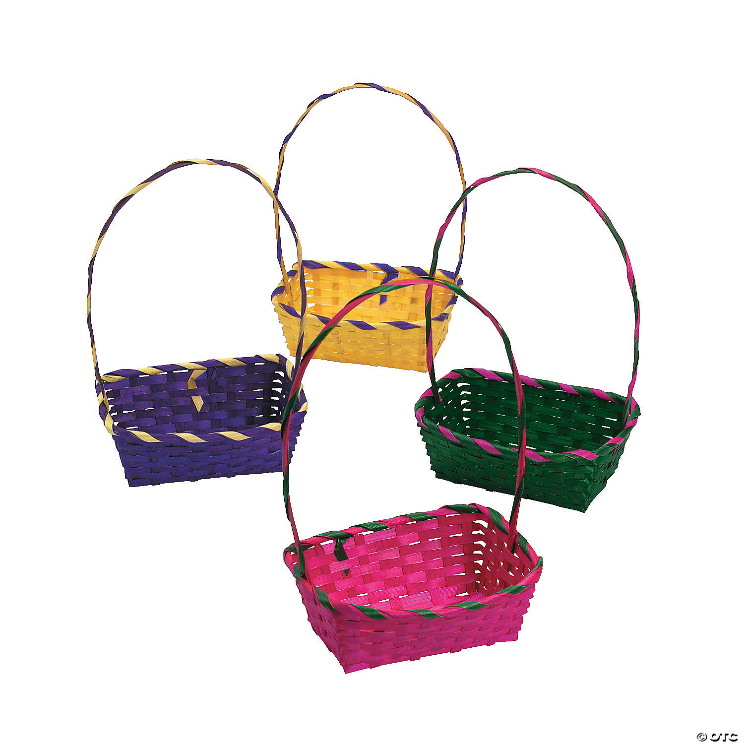 Wicker Rainbow Rectangular Easter Baskets | Fun Express
