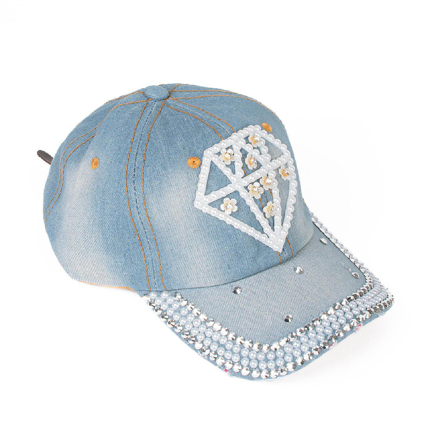 Womens Cotton Bling Baseball Cap - "Diamond"