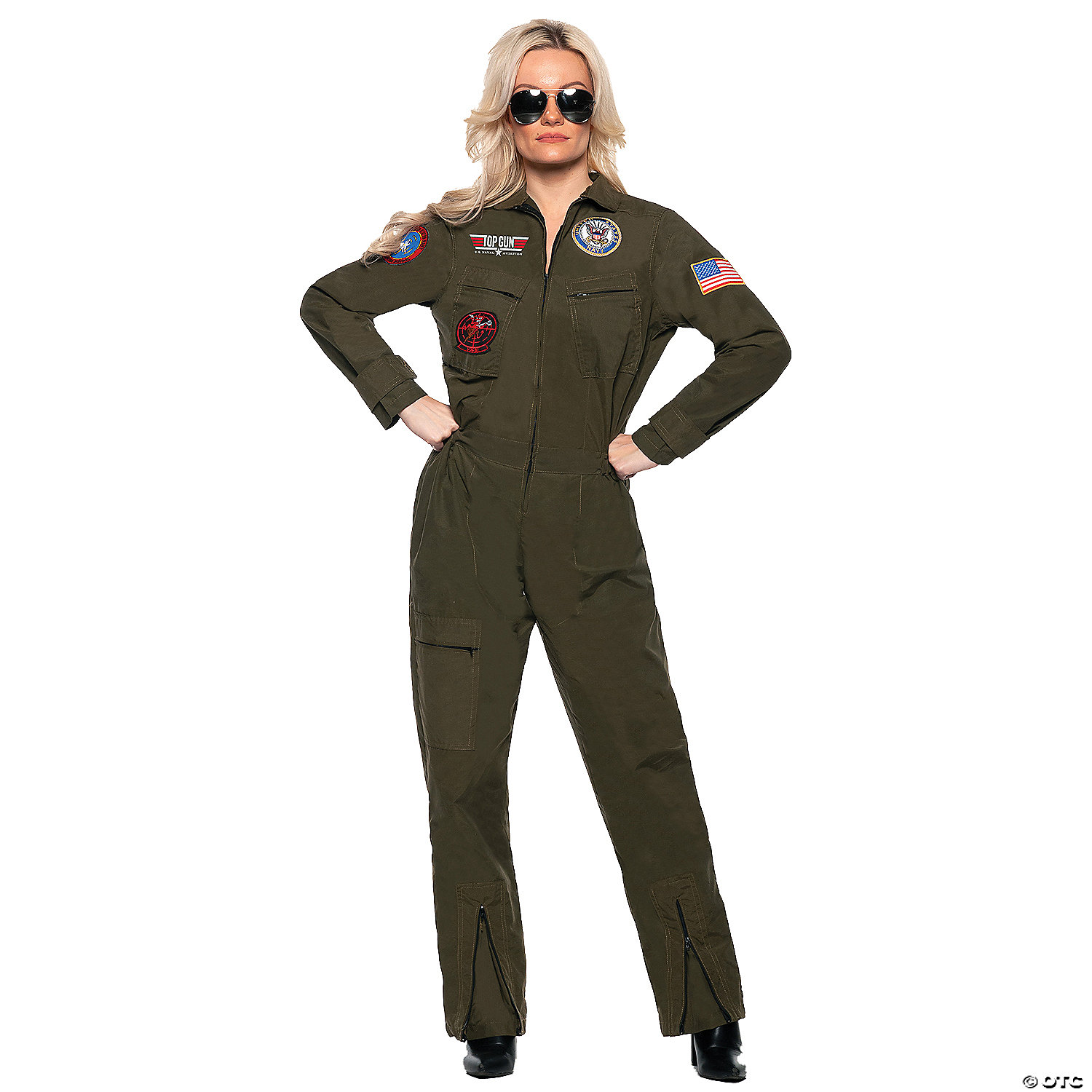 Women's Navy Top Gun Jumpsuit | Morris Costumes